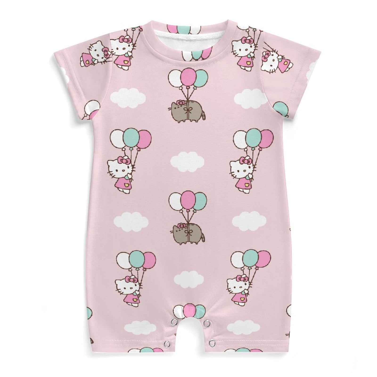 Hello Kitty Baby Boy Girl Romper Short Sleeve Cotton Bodysuit Outfits ...