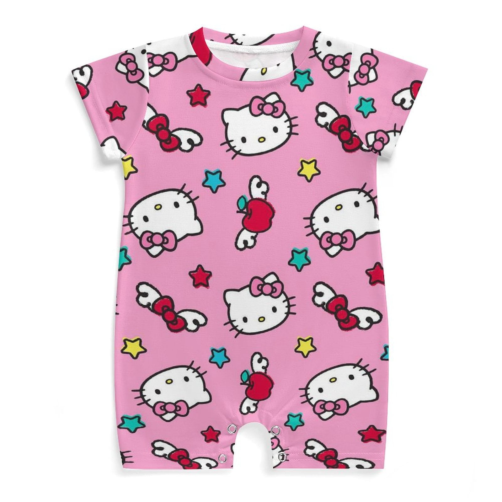 Hello Kitty Baby Boy Girl Romper Short Sleeve Cotton Bodysuit Outfits ...