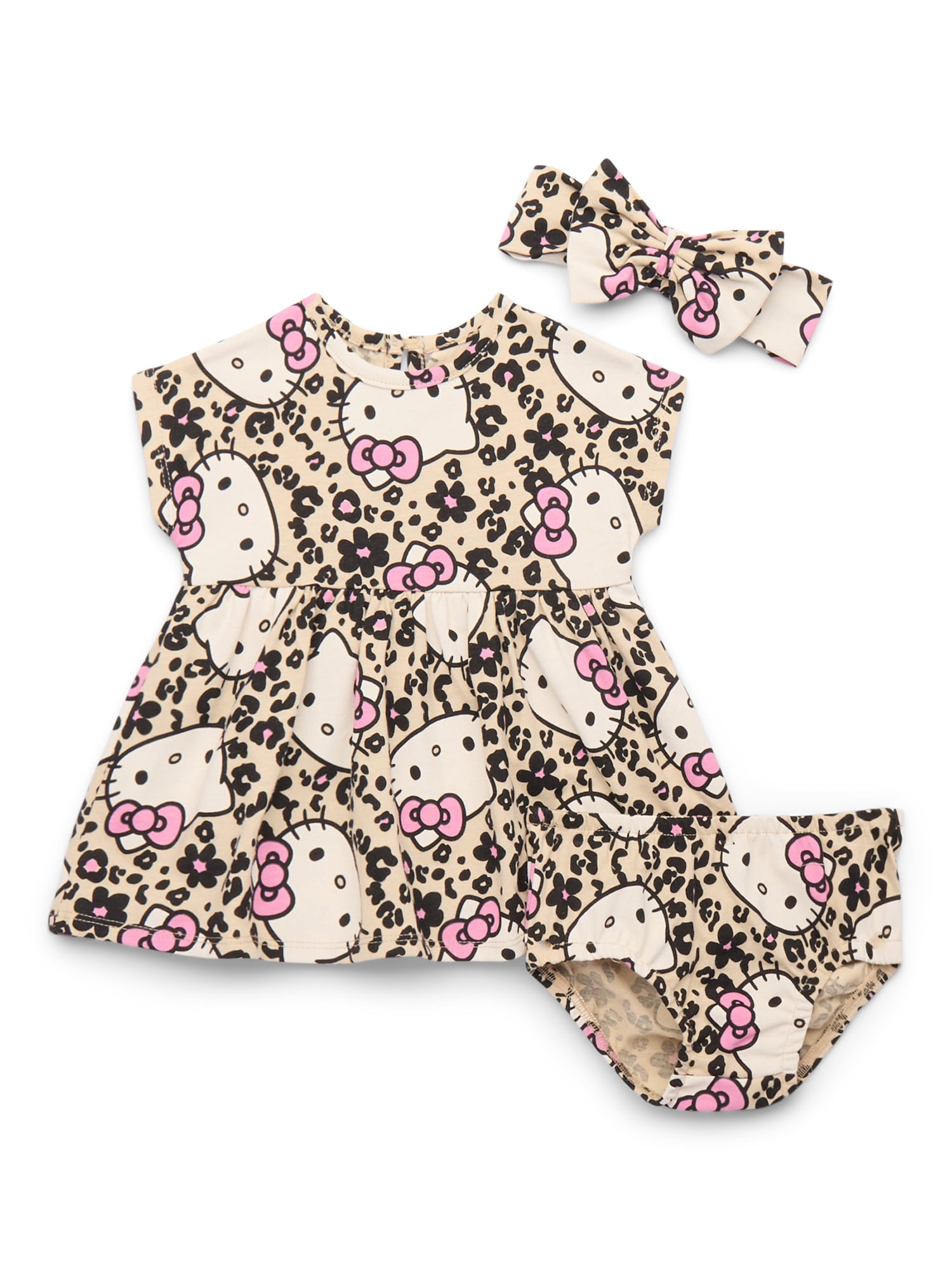 Hello Kitty Baby Girls All Over Print Dress and Diaper Cover with ...