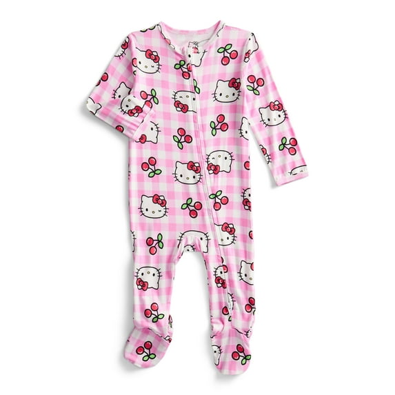 Hello Kitty Baby Girls Sleep N Play Footed One Piece Pajamas, Sizes 0M ...