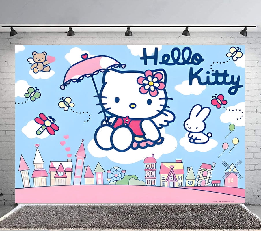 Hello Kitty Backdrop Banner Party Supplies Poster Movie Theme ...