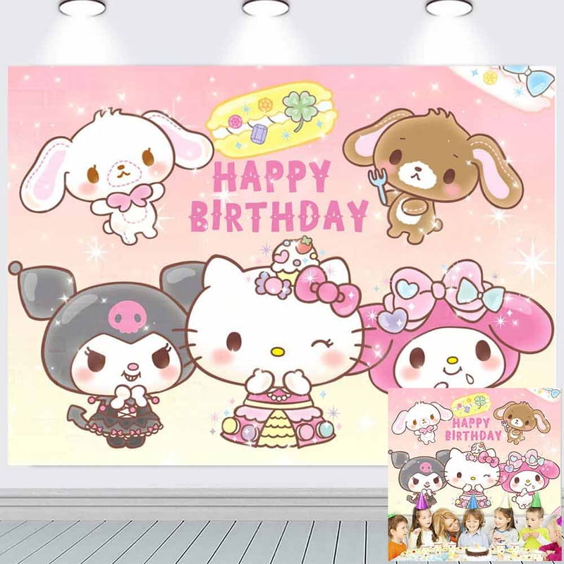Hello Kitty Backdrop Banner Party Supplies Poster Movie Theme ...