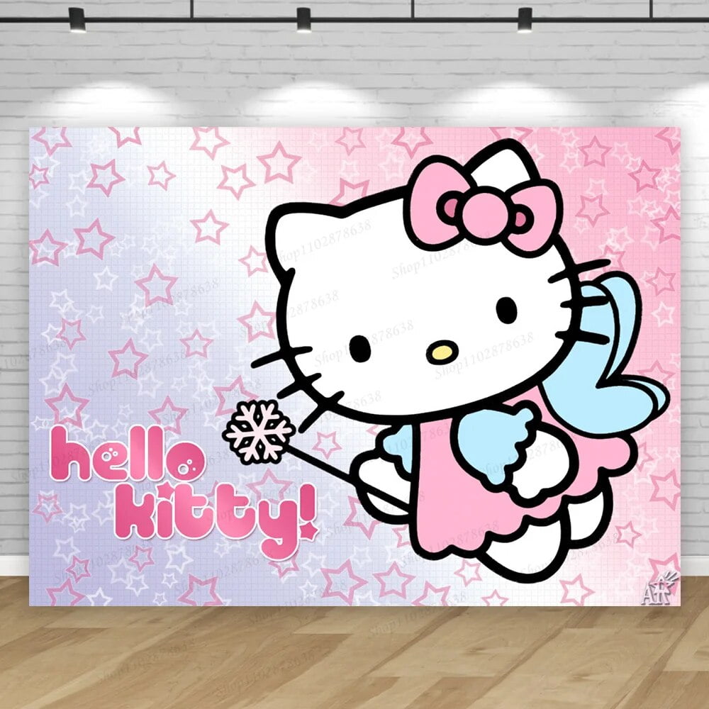 Hello Kitty Backdrop Party Decoration Girl Kids Birthday Background ...
