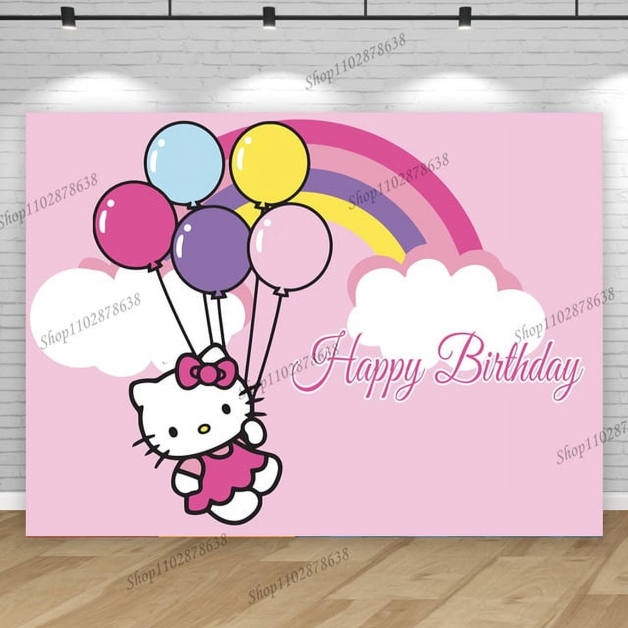Hello Kitty Backdrop Party Decoration Girl Kids Birthday Background ...