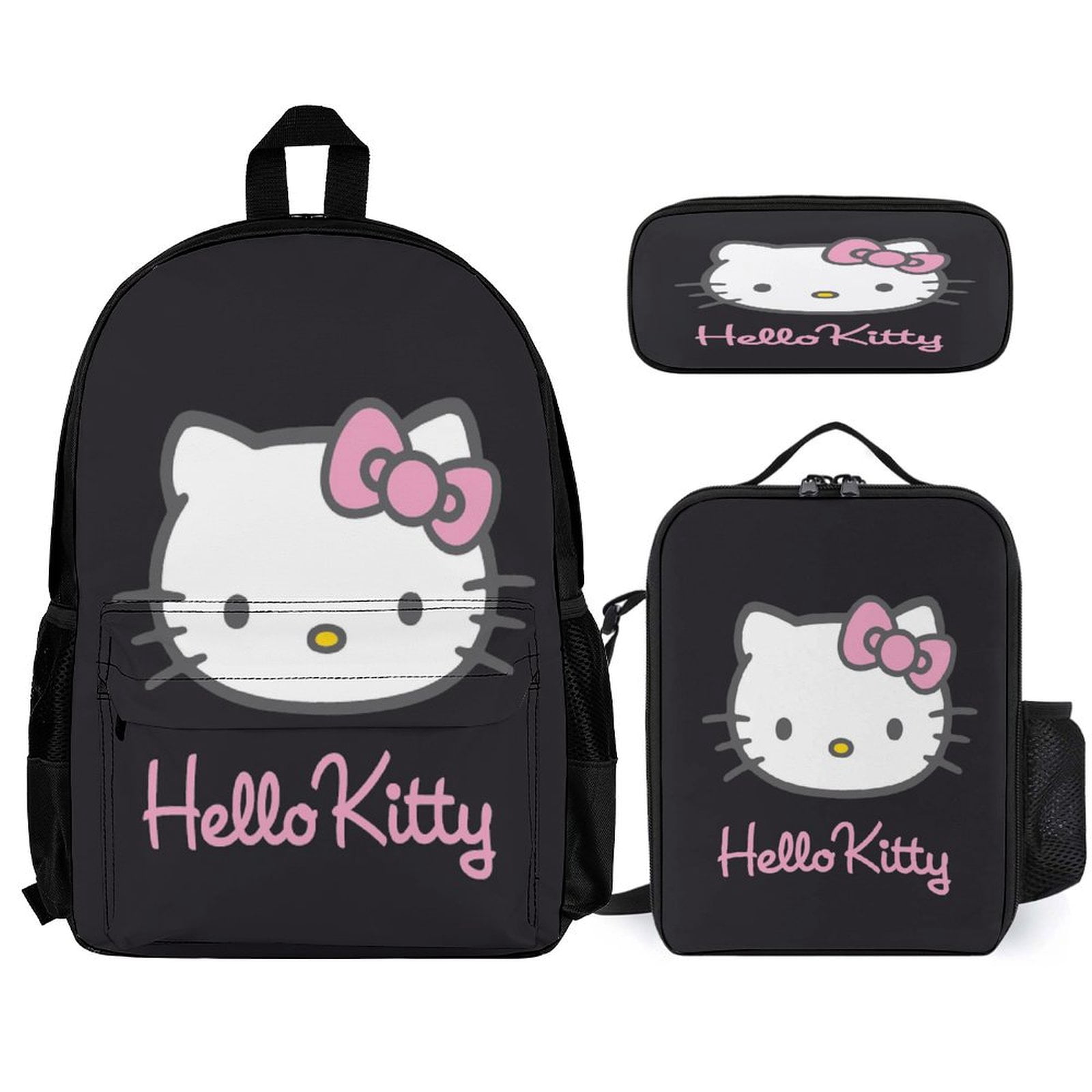 Hello Kitty Backpack 3 PCS Set Laptop Backpack with Pencil Case Lunch ...