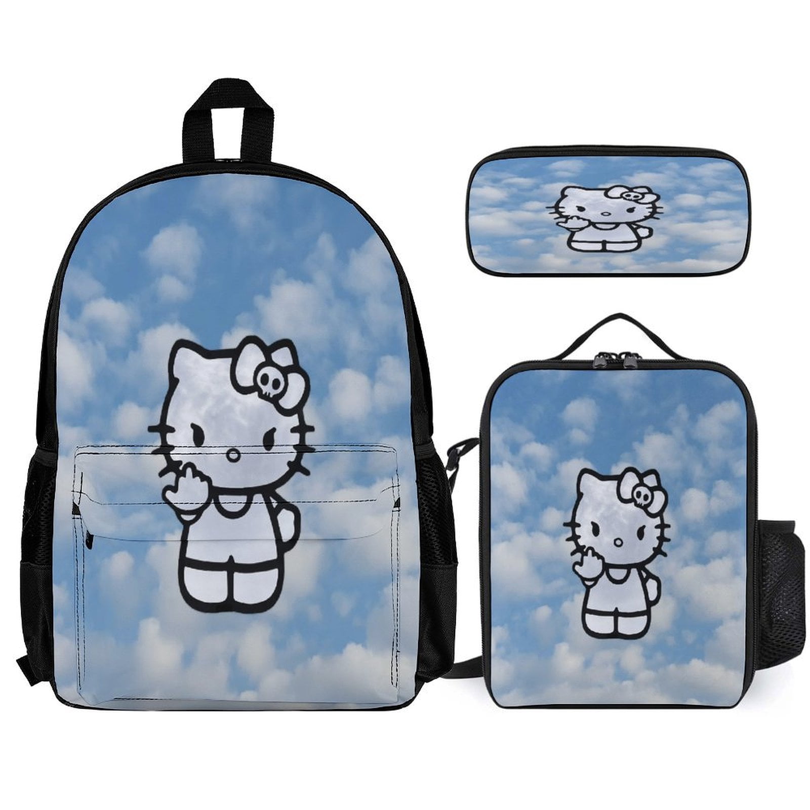 Hello Kitty Backpack 3 PCS Set Laptop Backpack with Pencil Case Lunch ...