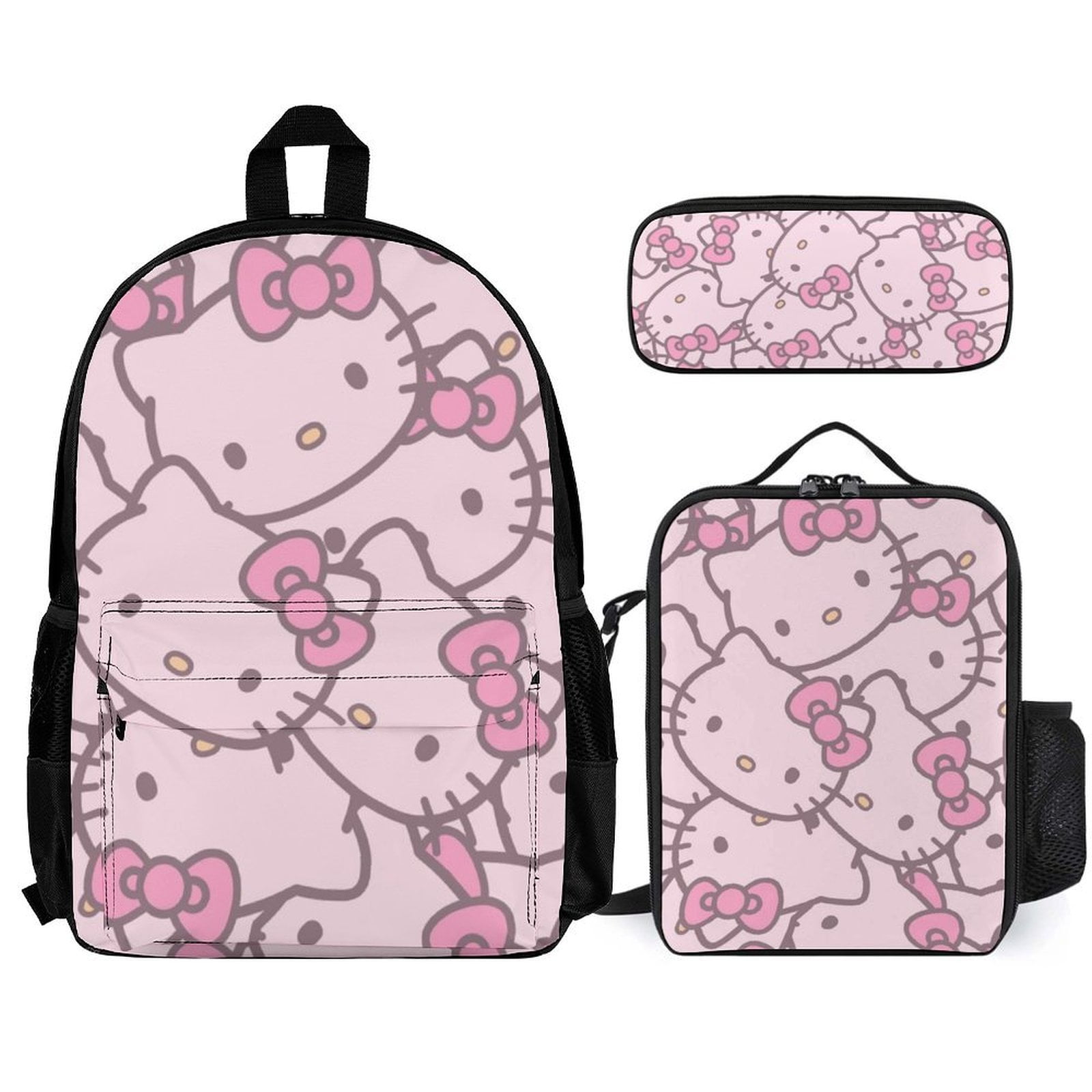 Hello Kitty Backpack 3Pcs Set Lunch Box Stationery Case Bookbag ...