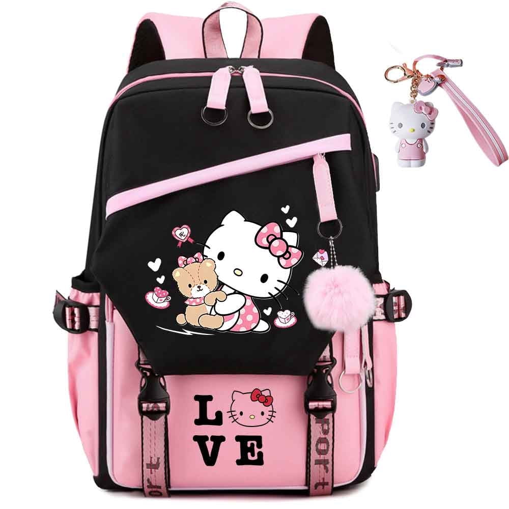 Hello-Kitty Backpack Anime Laptop Travel Backpack Cute Cartoon Dayback ...