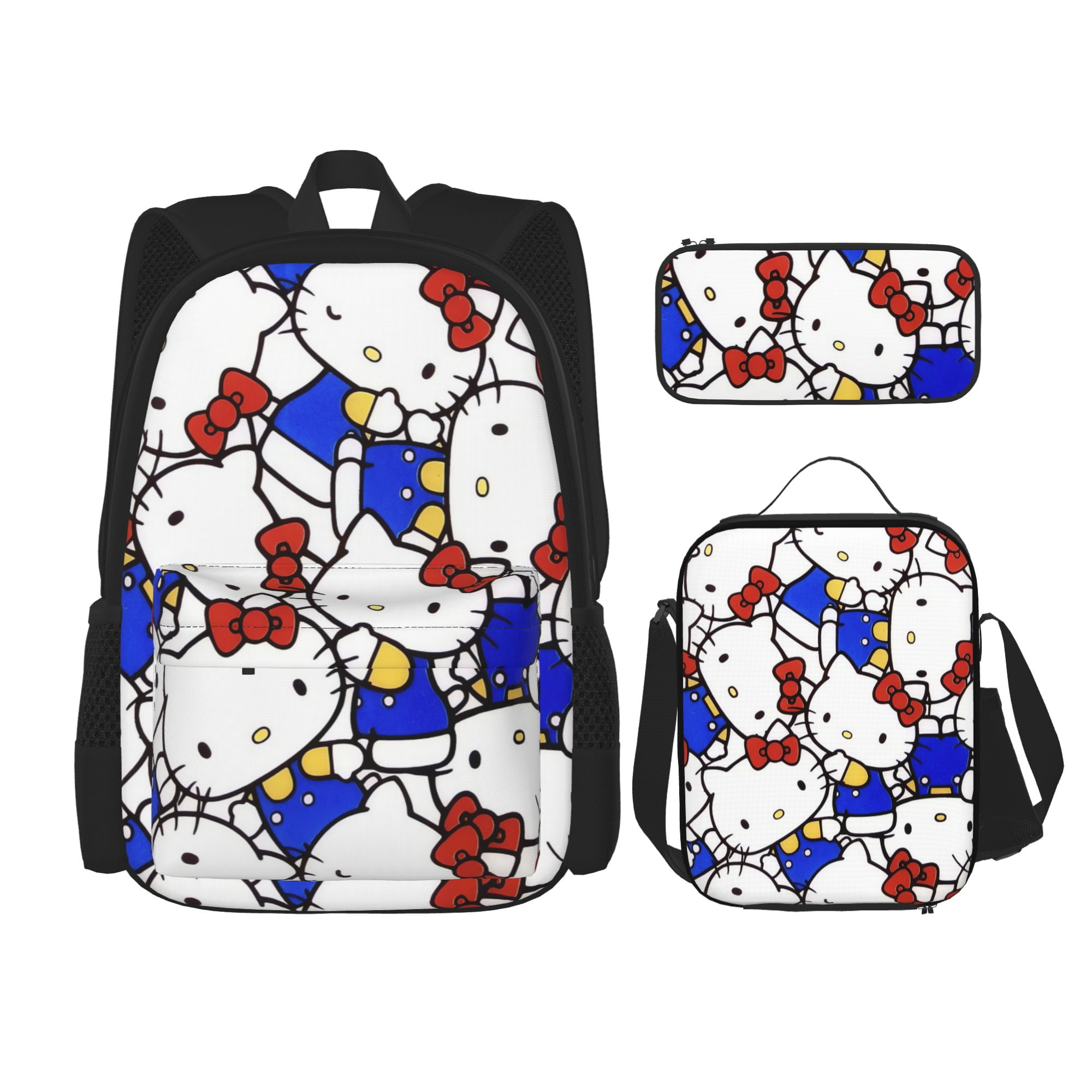 Hello Kitty Backpack Set, 3 Pcs Backpack Pencil Case Lunch Bag Casual ...