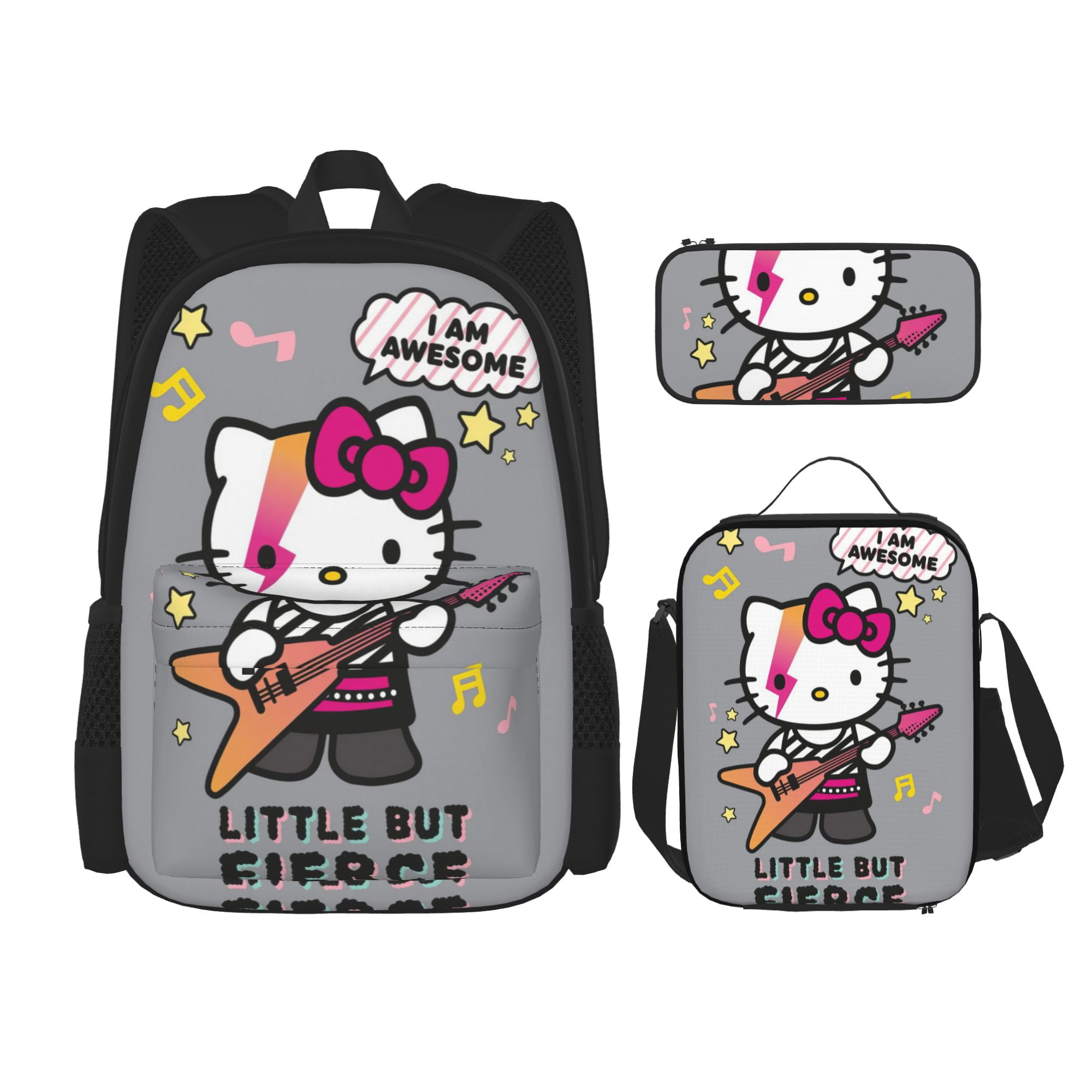 Hello Kitty Backpack Set, 3 Pcs Backpack Pencil Case Lunch Bag Casual ...
