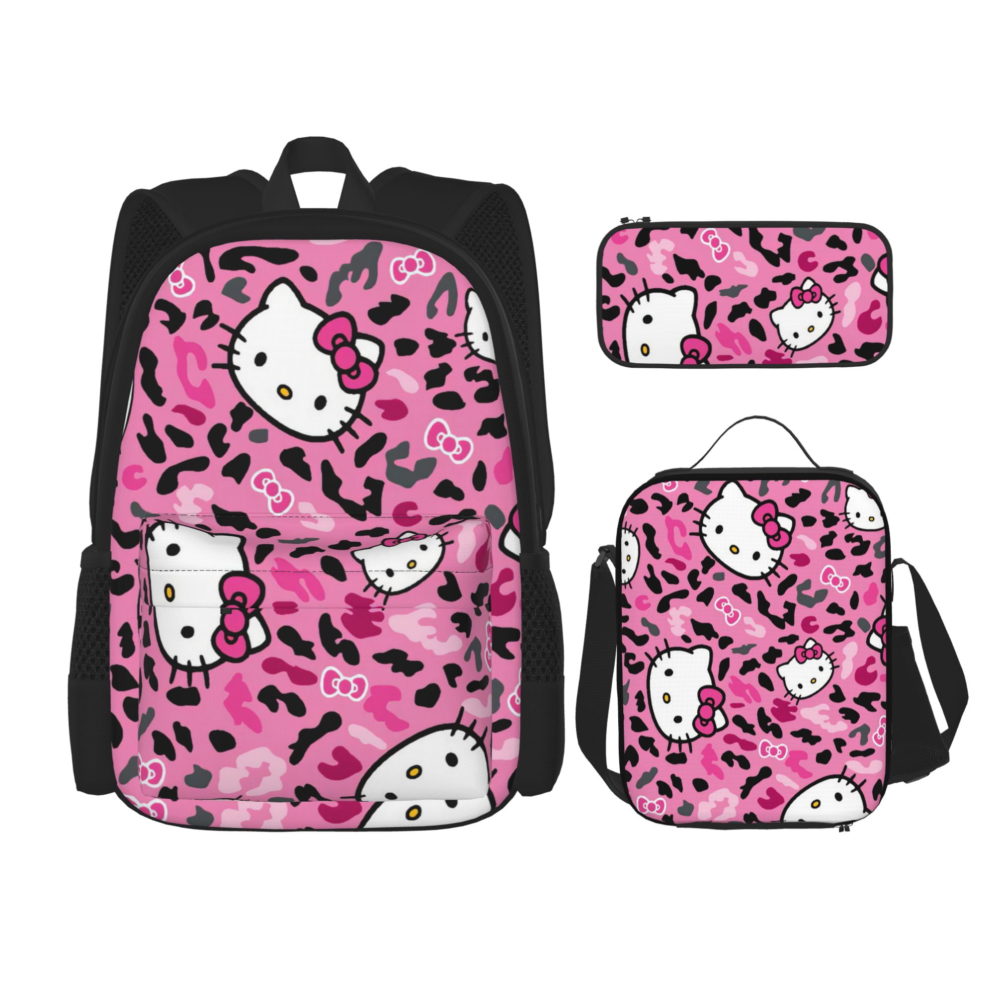 Hello Kitty Backpack Set, 3 Pcs Backpack Pencil Case Lunch Bag Casual ...