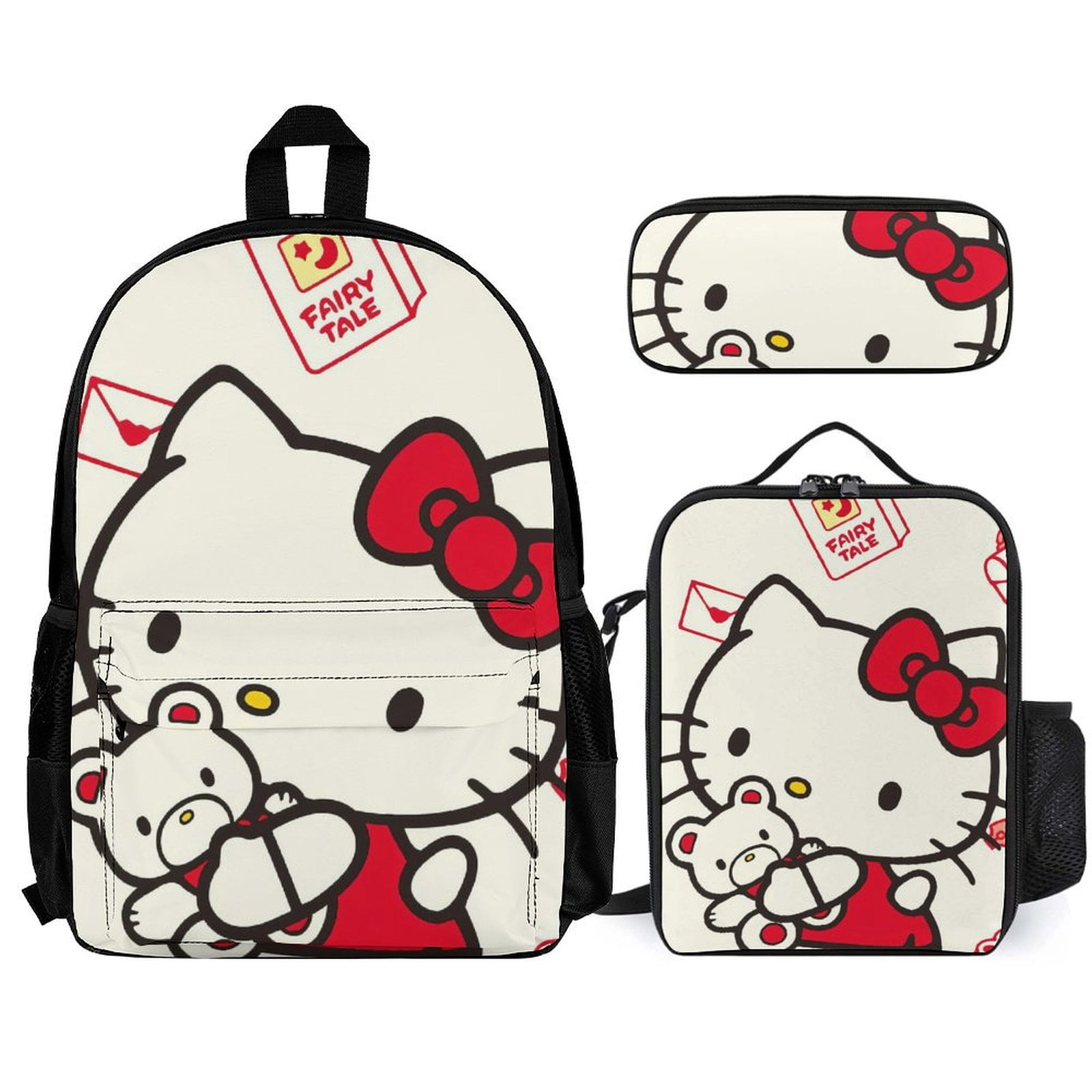 Hello Kitty Backpack Set, Backpack with Lunch Box and Pencil Case 3pcs ...