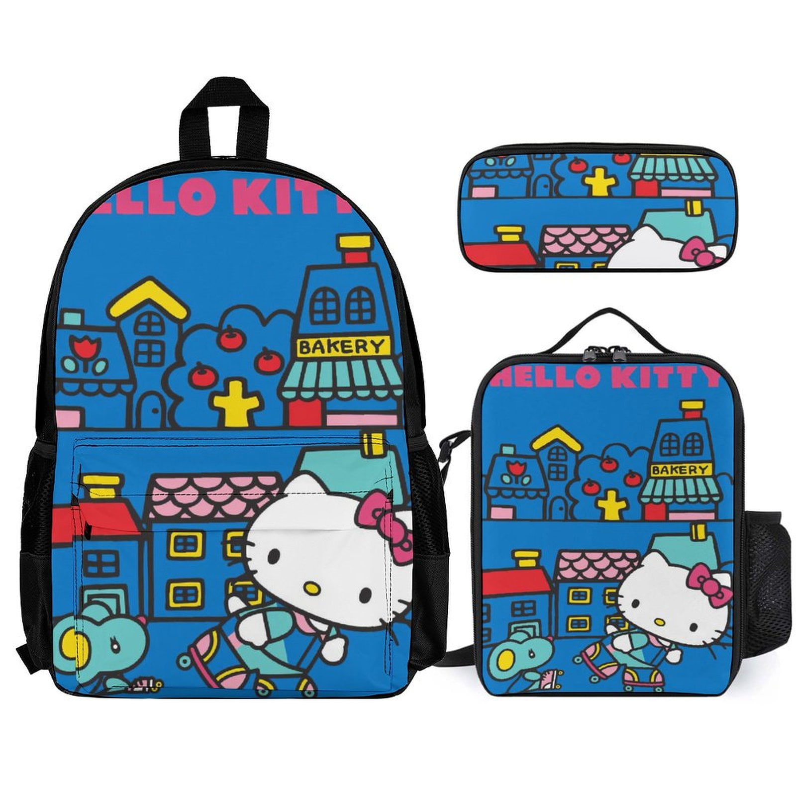 Hello Kitty Backpack Set, Backpack with Lunch Box and Pencil Case 3pcs ...