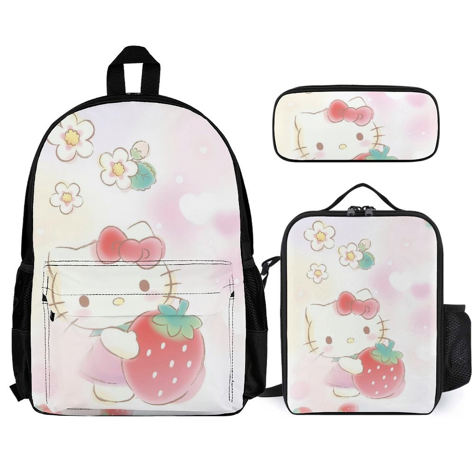Hello Kitty Backpack Set, Backpack with Lunch Box and Pencil Case 3pcs ...