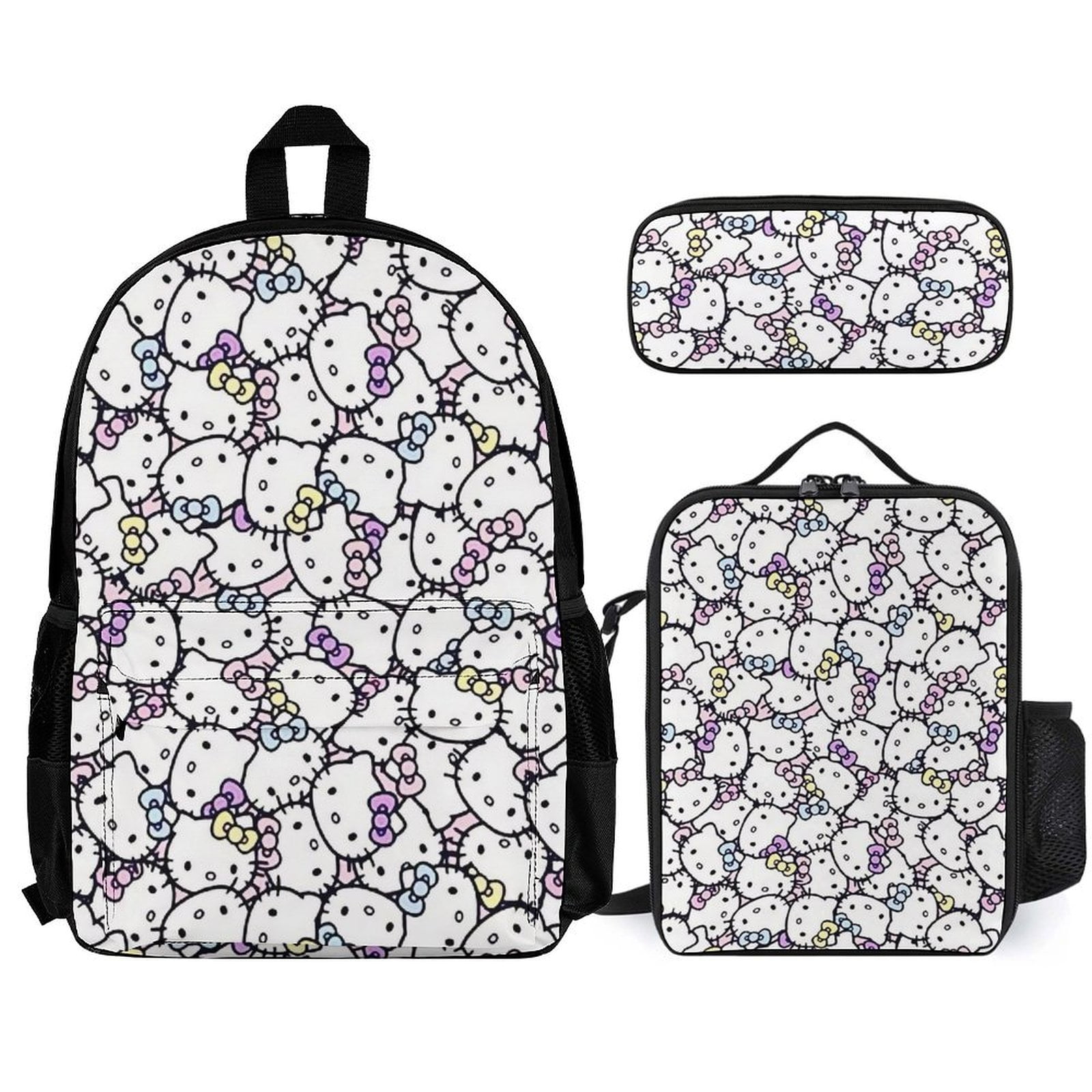 Hello Kitty Backpack Set, Backpack with Lunch Box and Pencil Case 3pcs ...