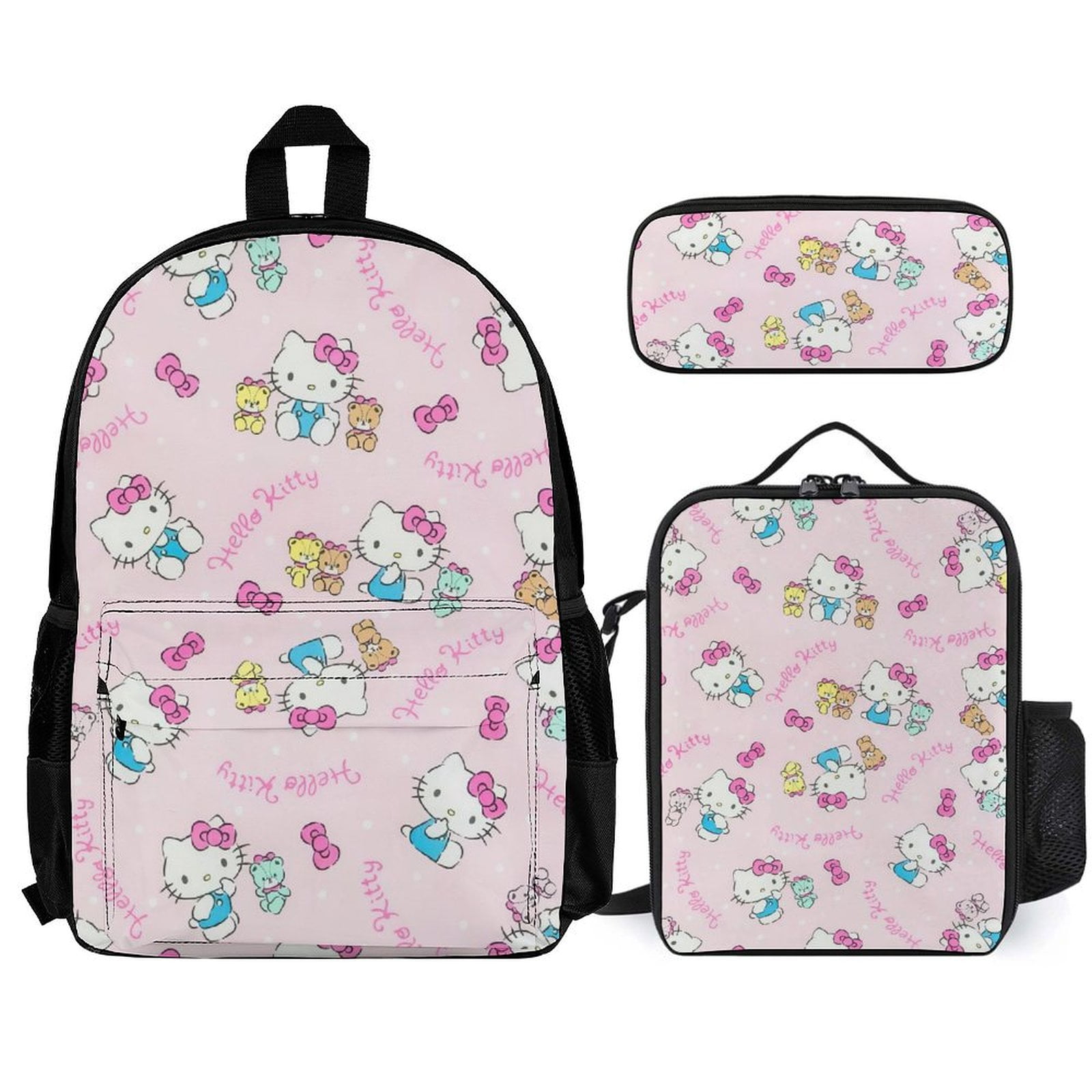 Hello Kitty Backpack Set, Backpack with Lunch Box and Pencil Case 3pcs ...