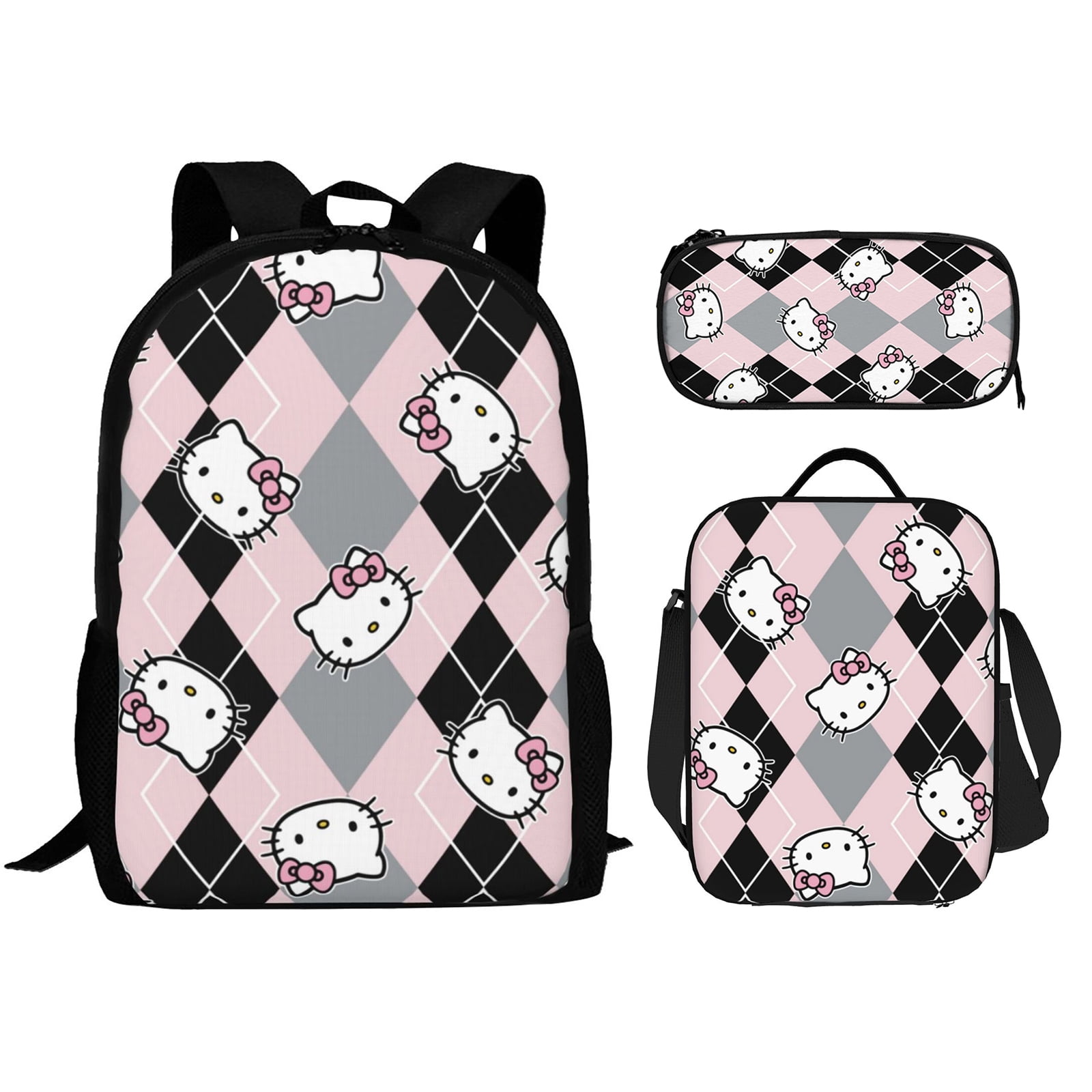Hello Kitty Backpack Set, Backpack with Lunch Box and Pencil Case 3pcs ...