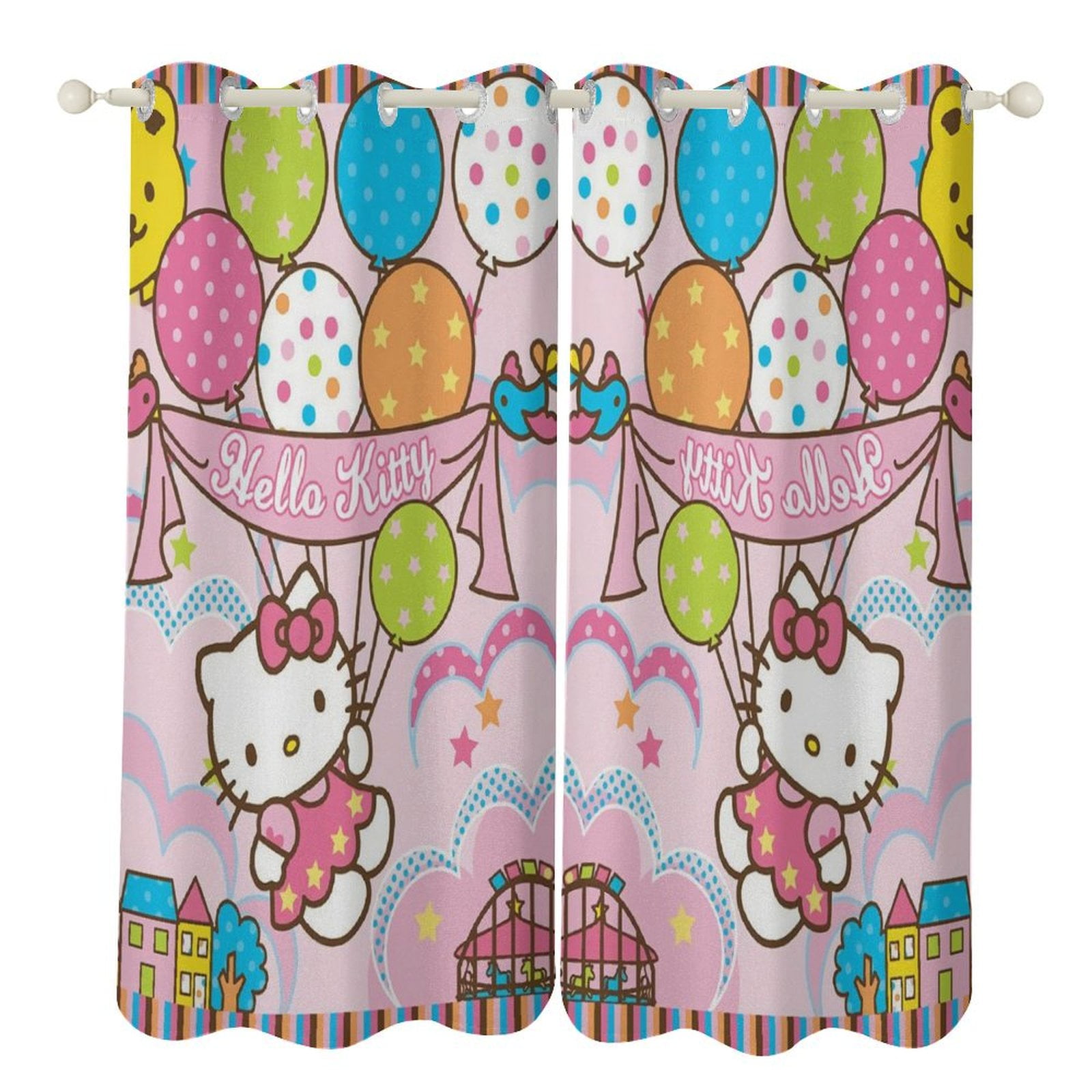 Hello Kitty Balloon Kids Curtains 52 X 72 Inch,Cartoon Blackout ...