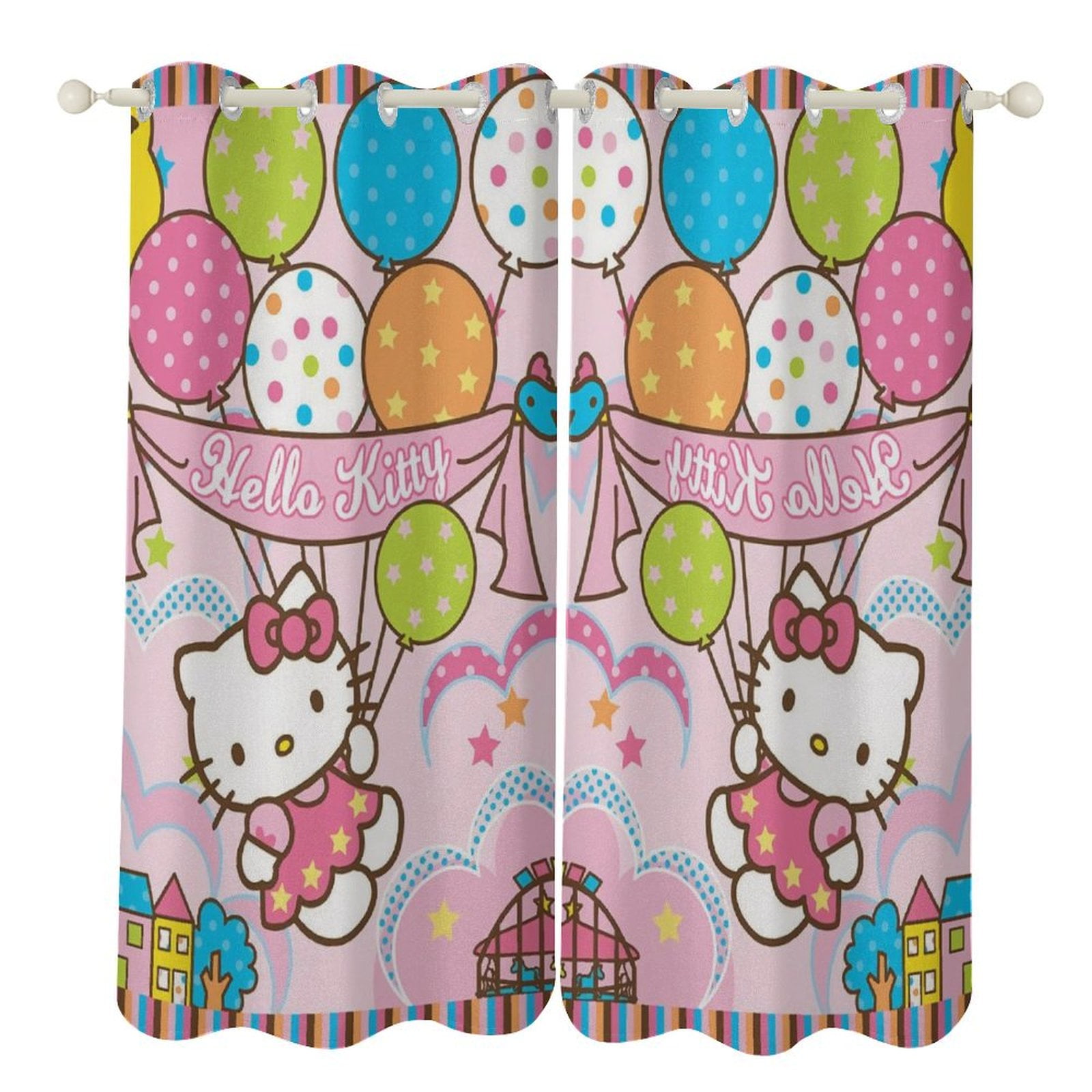 Hello Kitty Balloon Kids Curtains 52 X 84 Inch,Cartoon Blackout ...