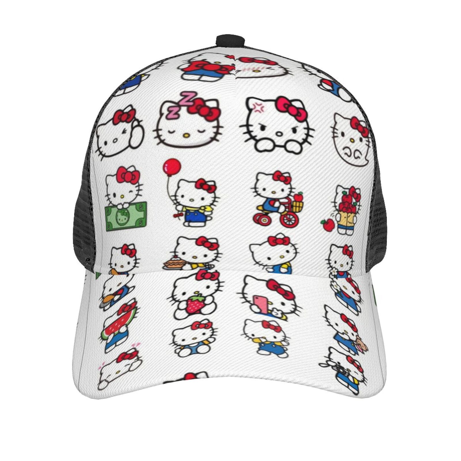 Hello Kitty Baseball Caps Casual Fishing Sun Hat Mesh Back Adjustable ...