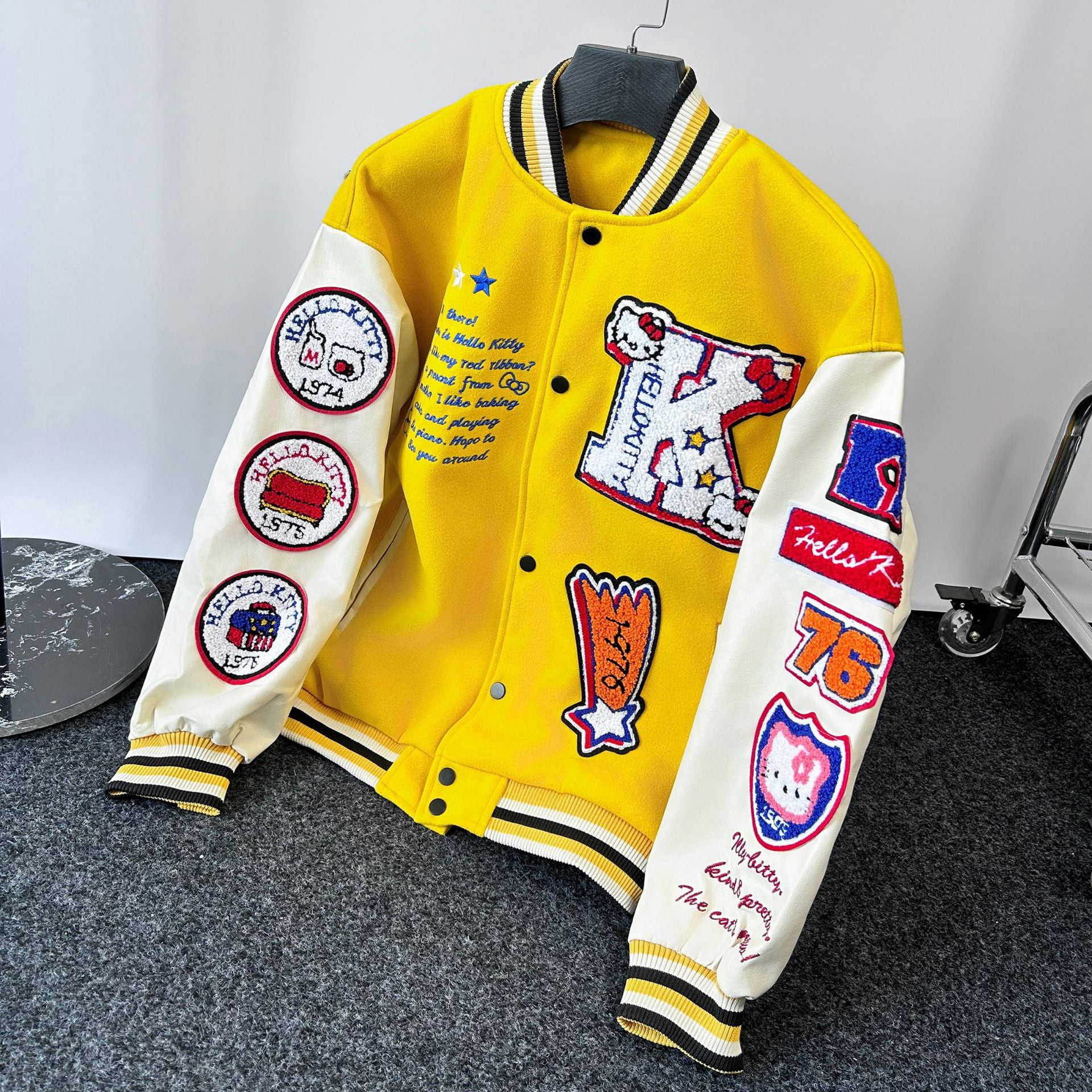 Hello Kitty Baseball Jacket Coat Hoodie Men Women Print Sport Baseball ...