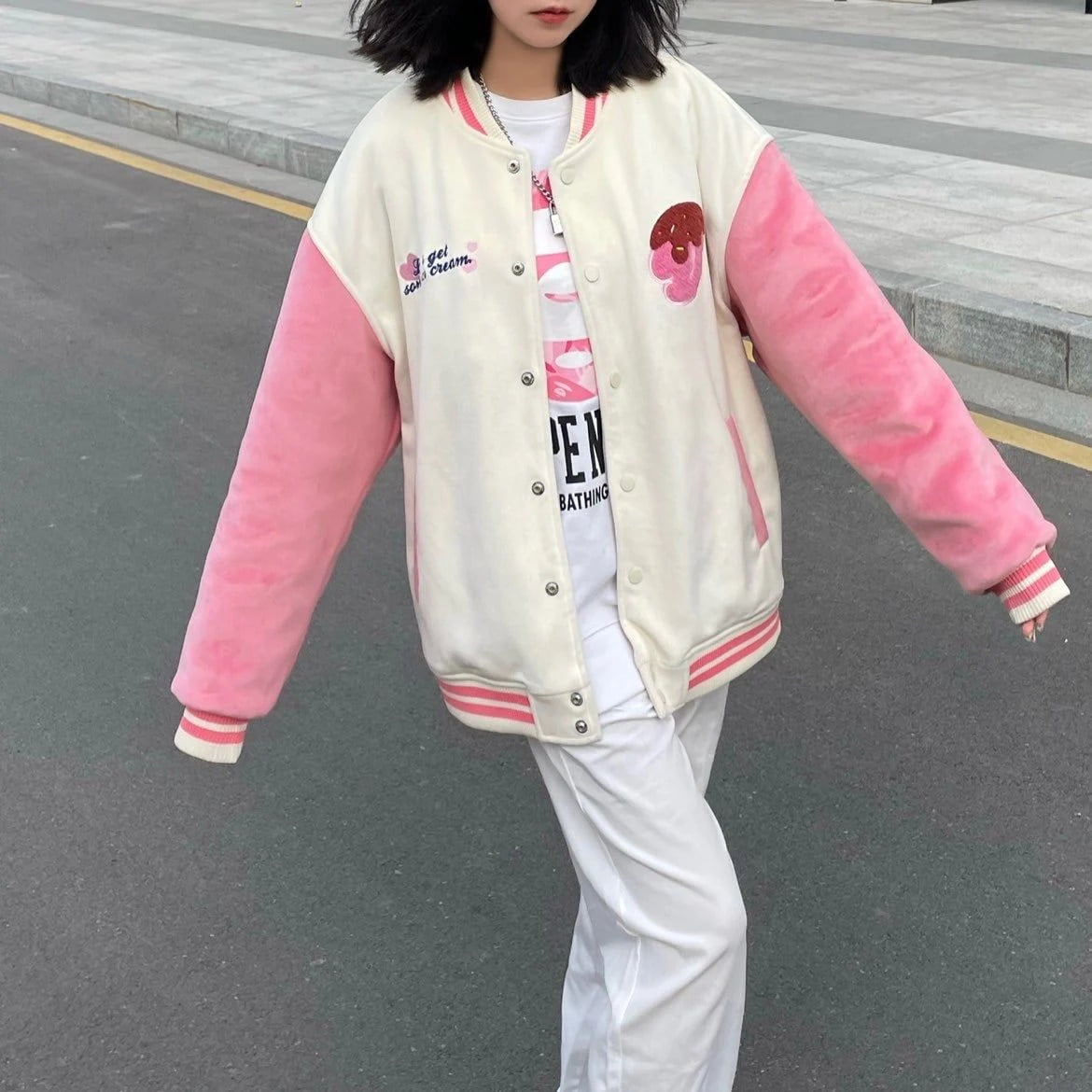 Hello Kitty Baseball Uniform Y2K Women Sanrio Kawaii Jacket Spring ...