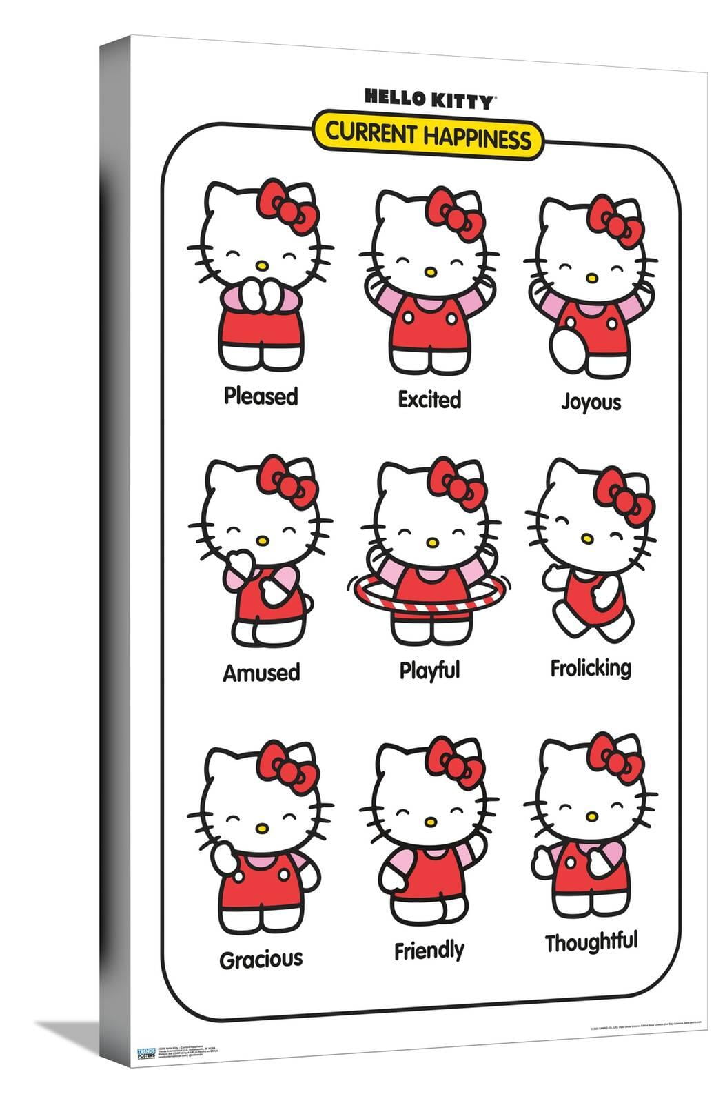 Hello Kitty: Basic - Current Happiness Canvas Wall Poster, 14.725" x 22.375" - Walmart.com