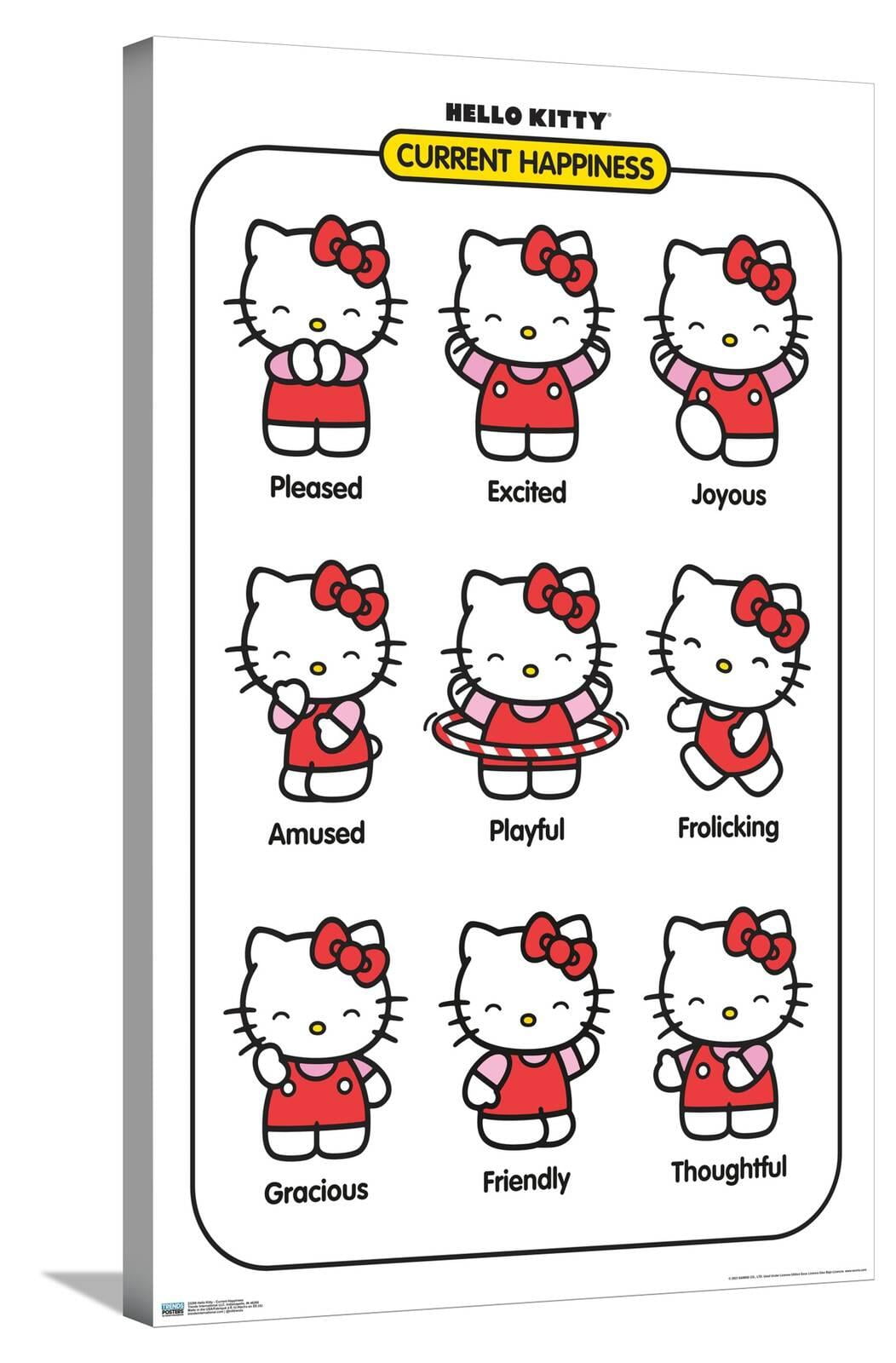Hello Kitty: Basic - Current Happiness Canvas Wall Poster, 22.375" x 34 ...