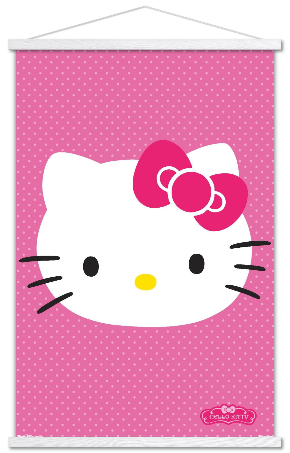 Hello Kitty: Basic - Face Wall Poster with Magnetic Frame, 22.375" x 34 ...