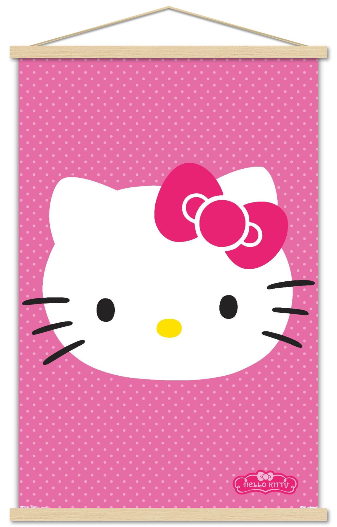 Hello Kitty: Basic - Face Wall Poster with Magnetic Frame, 22.375" x 34 ...