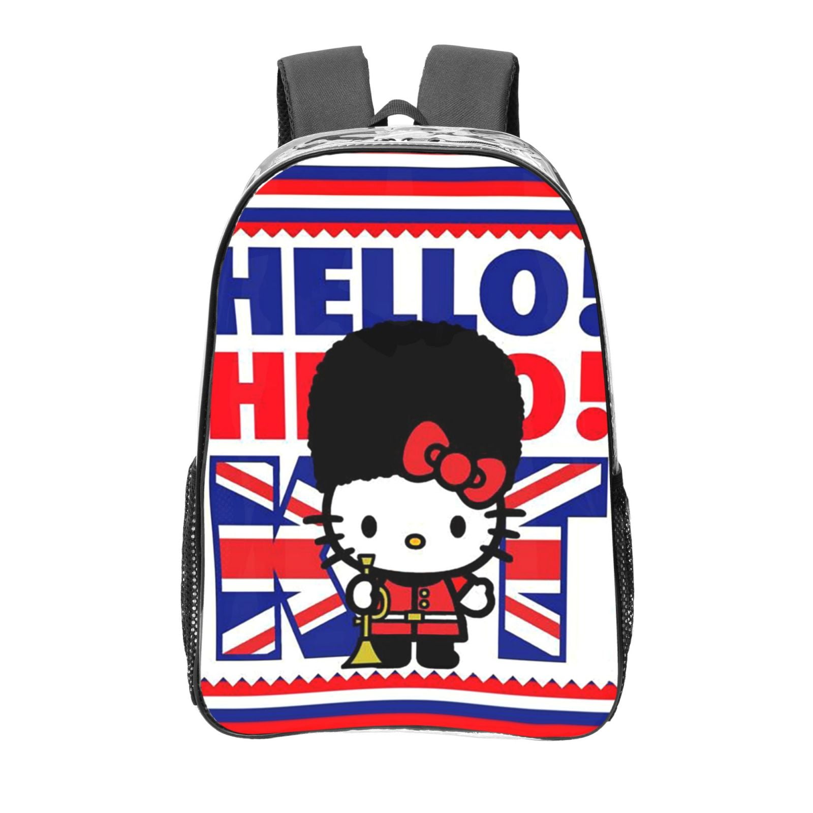 Hello-Kitty Basics Transparent Backpack School See Through Plastic Backpacks For School, Work ...