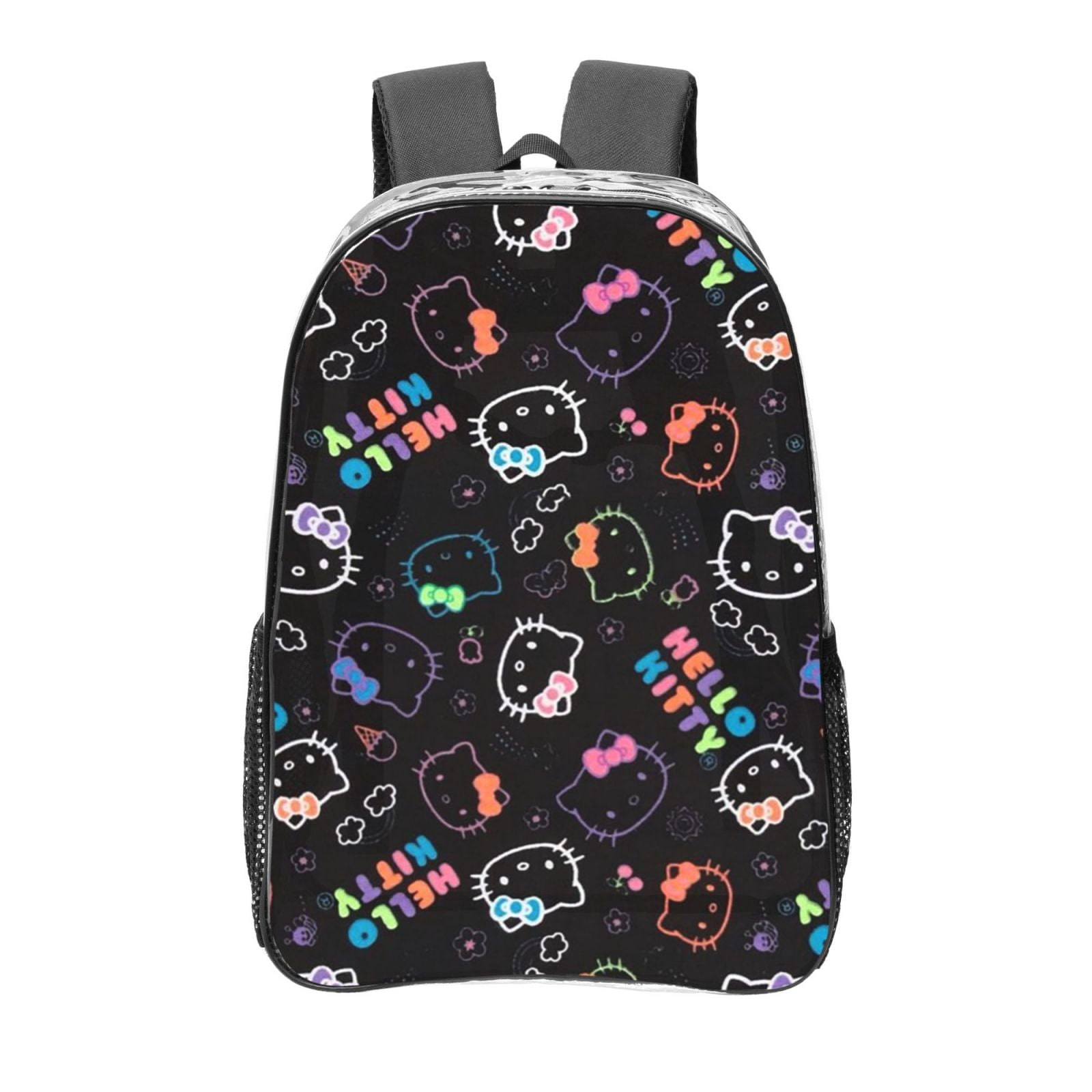 Hello-Kitty Basics Transparent Backpack School See Through Plastic Backpacks For School, Work ...