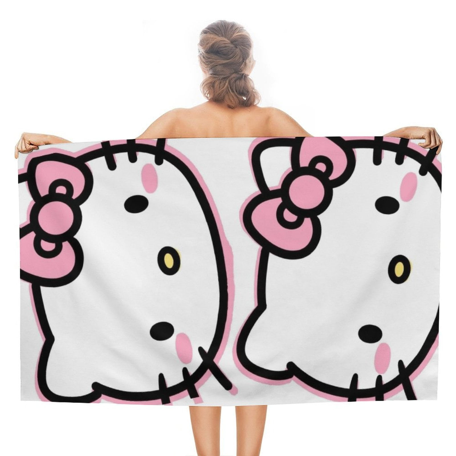 Hello Kitty Bath/Pool/Beach Soft Cotton Terry Hooded Towel Wrap, 32 in ...