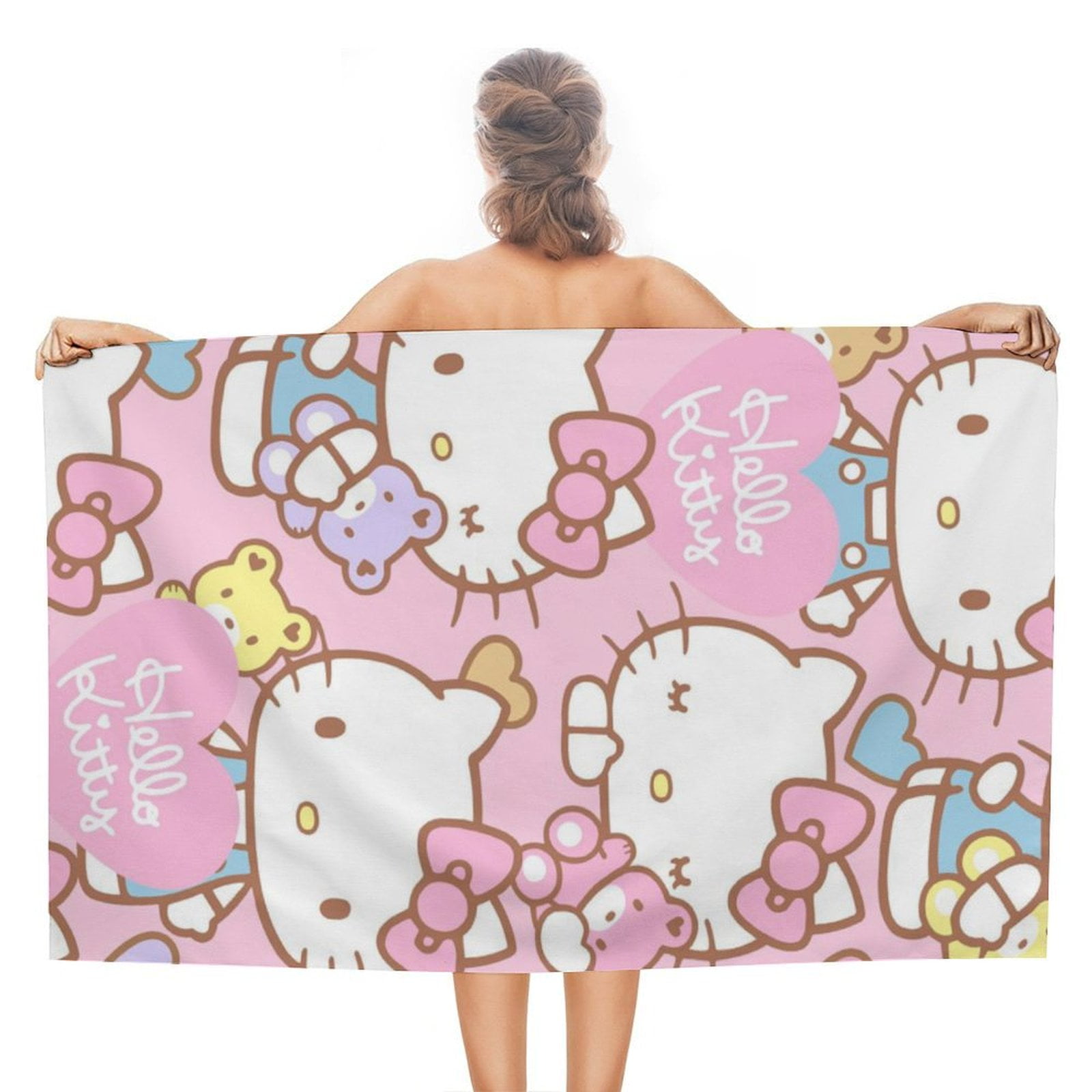 Hello Kitty Bath Throw Towel Quick Dry Towel for Swimmers Sand Proof ...