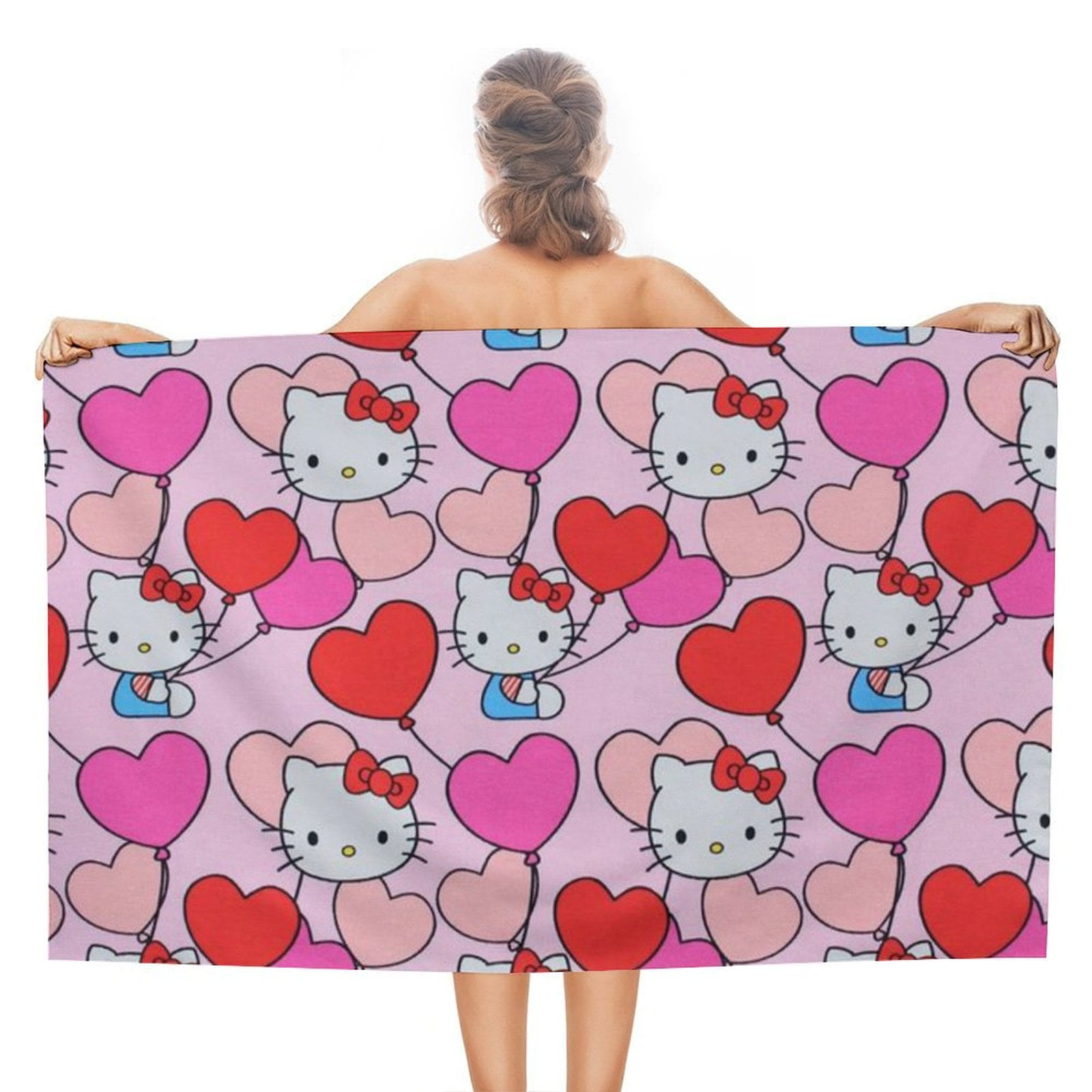 Hello Kitty Bath Throw Towel Quick Dry Towel for Swimmers Sand Proof Beach Towels Pool Swimming ...