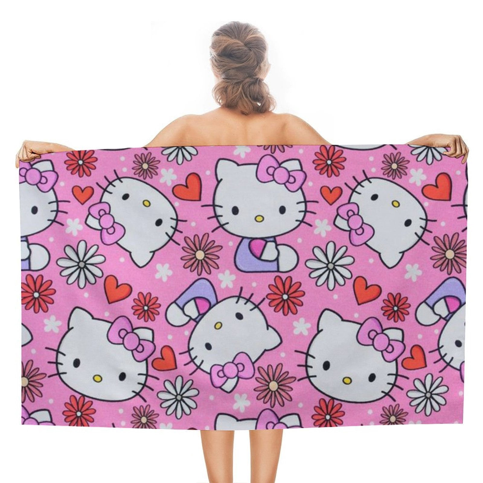 Hello Kitty Bath Throw Towel Quick Dry Towel for Swimmers Sand Proof ...