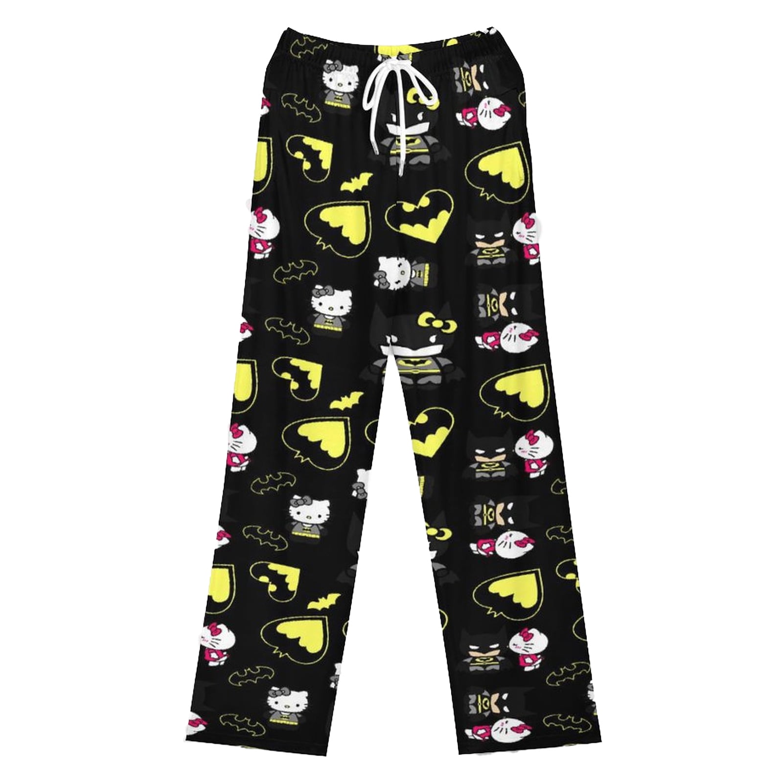 Hello Kitty Batman Pajamas Pants Women Autumn Winter Warm Flannel ...