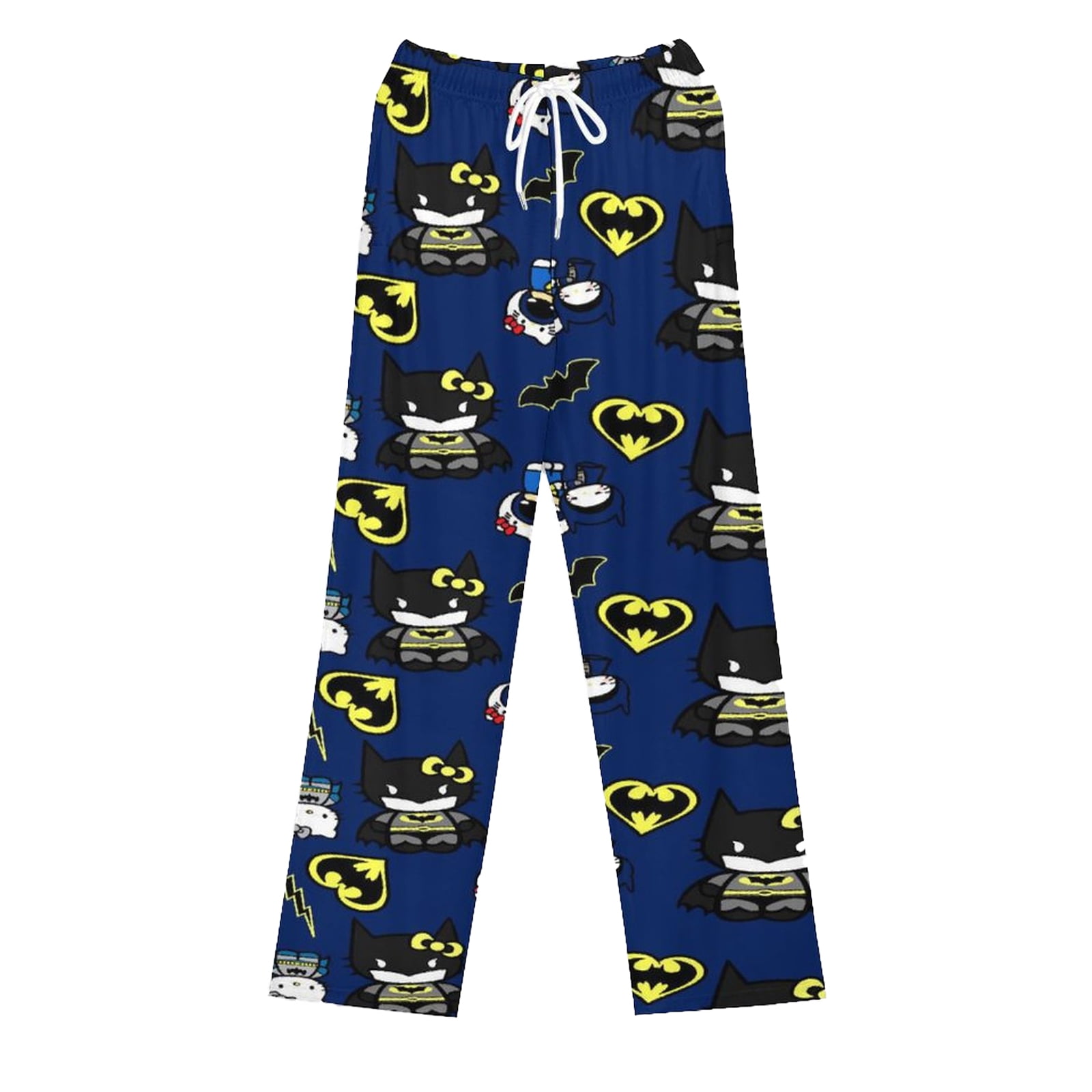 Hello Kitty Batman Pajamas Pants Women Autumn Winter Warm Flannel ...