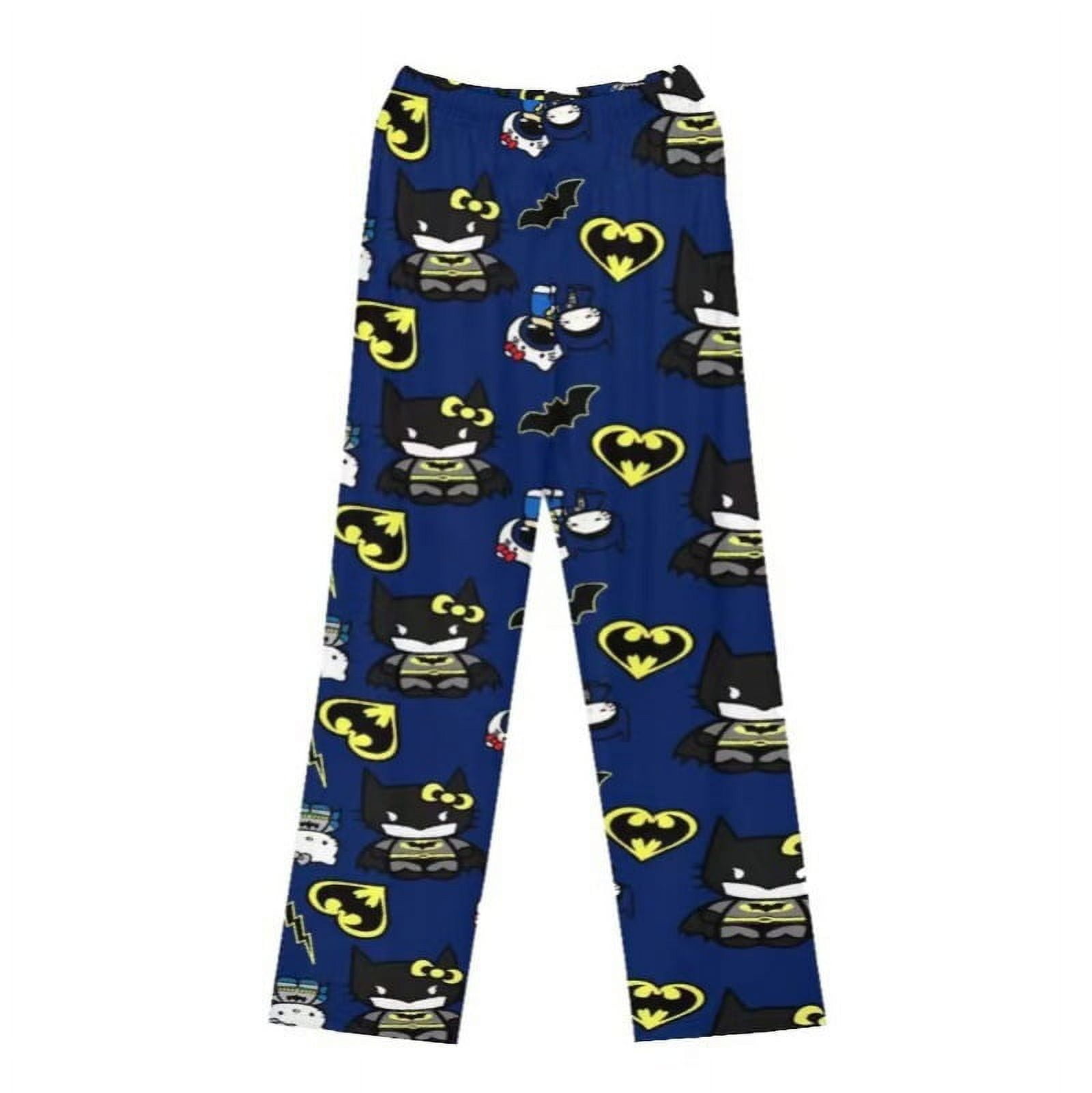 Hello Kitty Batman Pajamas Pants for Women Men Cartoon Cat Bat Print ...