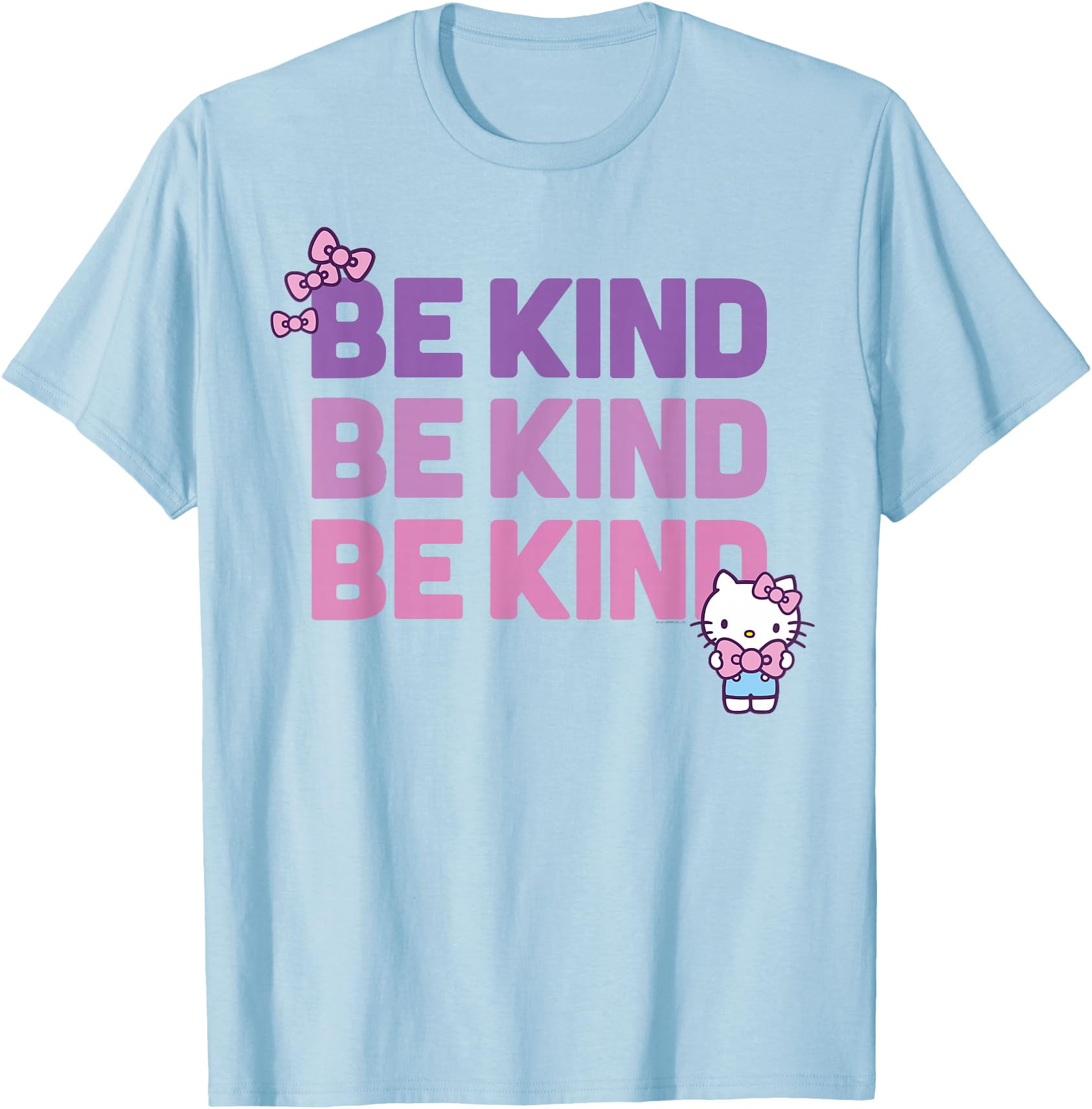 Hello Kitty Be Kind DTG Print Unisex T-Shirt,Light Blue Color,Size L ...