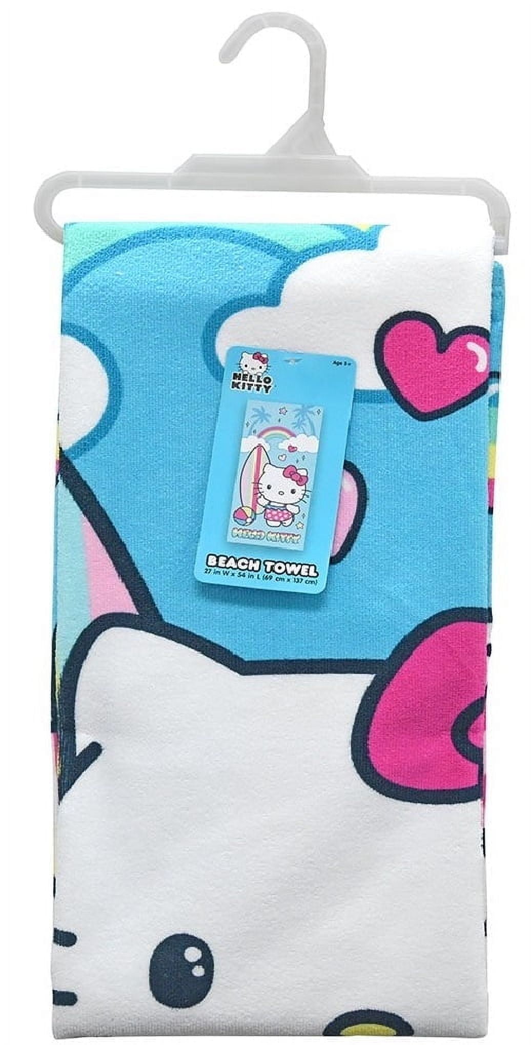 Hello Kitty Beach Towel 27"x 54" Hello Kitty With Surfboard and Beach ...