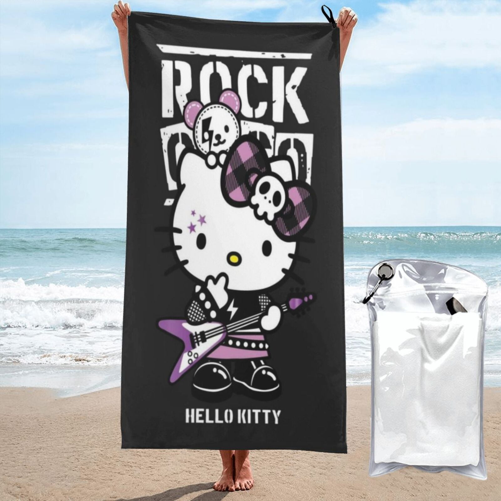 Hello Kitty Beach Towel Absorbent Large Towel 3D Cartoon Towel Fast ...