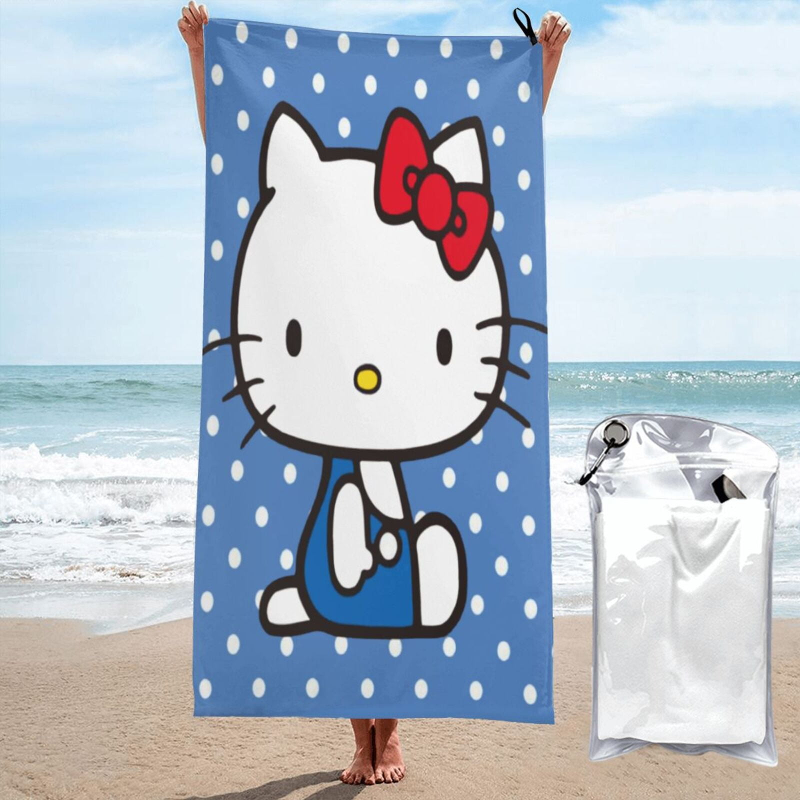 Hello Kitty Beach Towel Absorbent Large Towel 3D Cartoon Towel Fast ...
