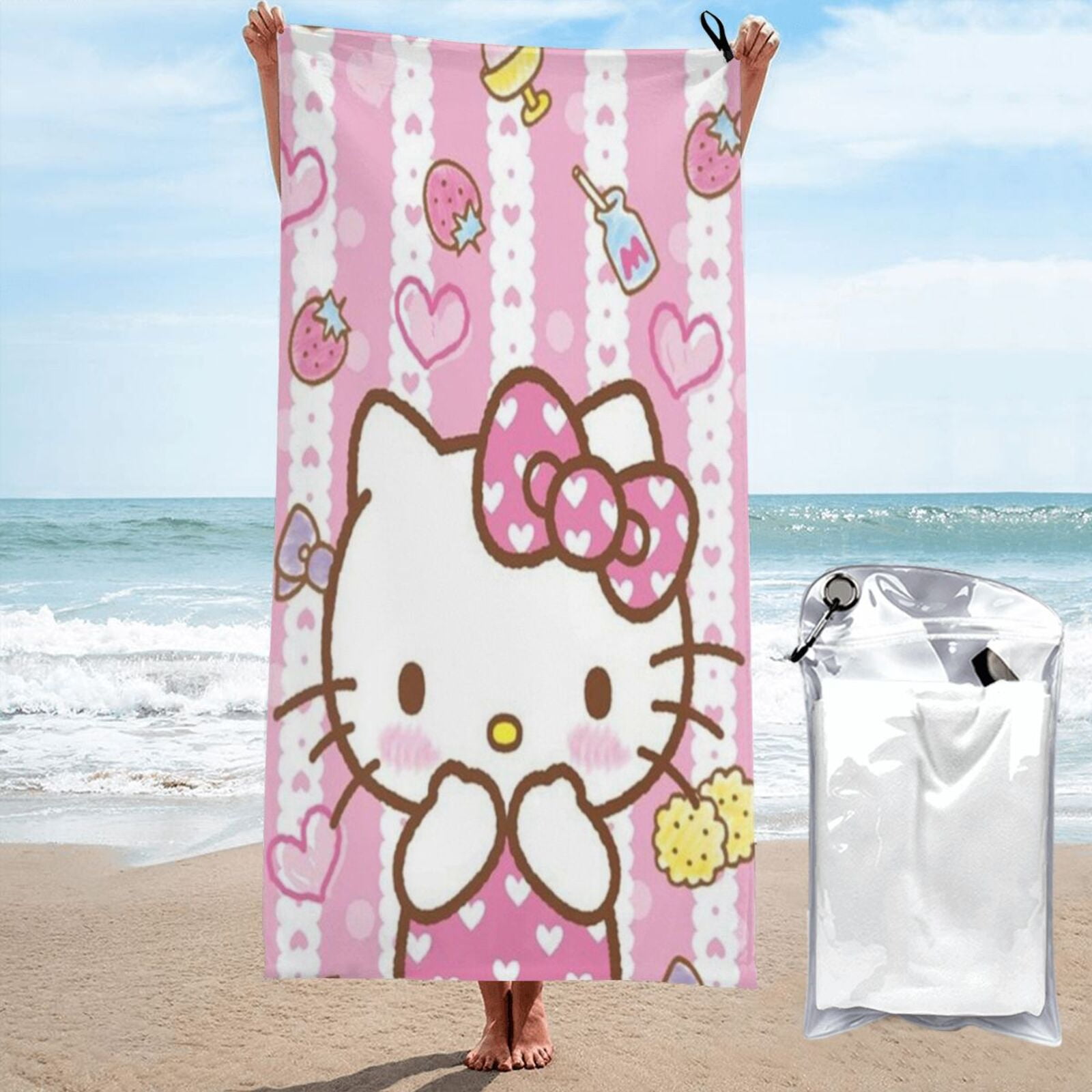 Hello Kitty Beach Towel 55x28" | Quick Dry Pool Towel For Kids, Teens ...