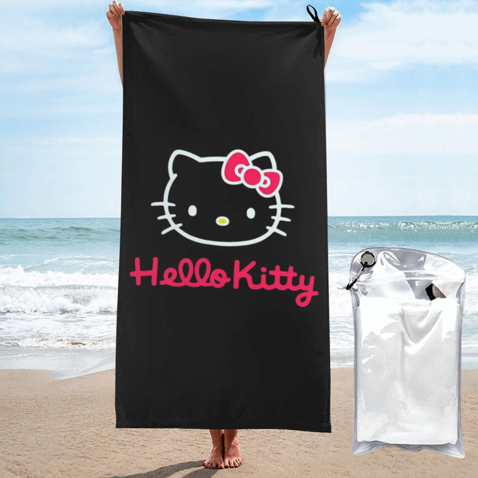 Hello Kitty Beach Towel Absorbent Large Towel 3D Cartoon Towel Fast ...