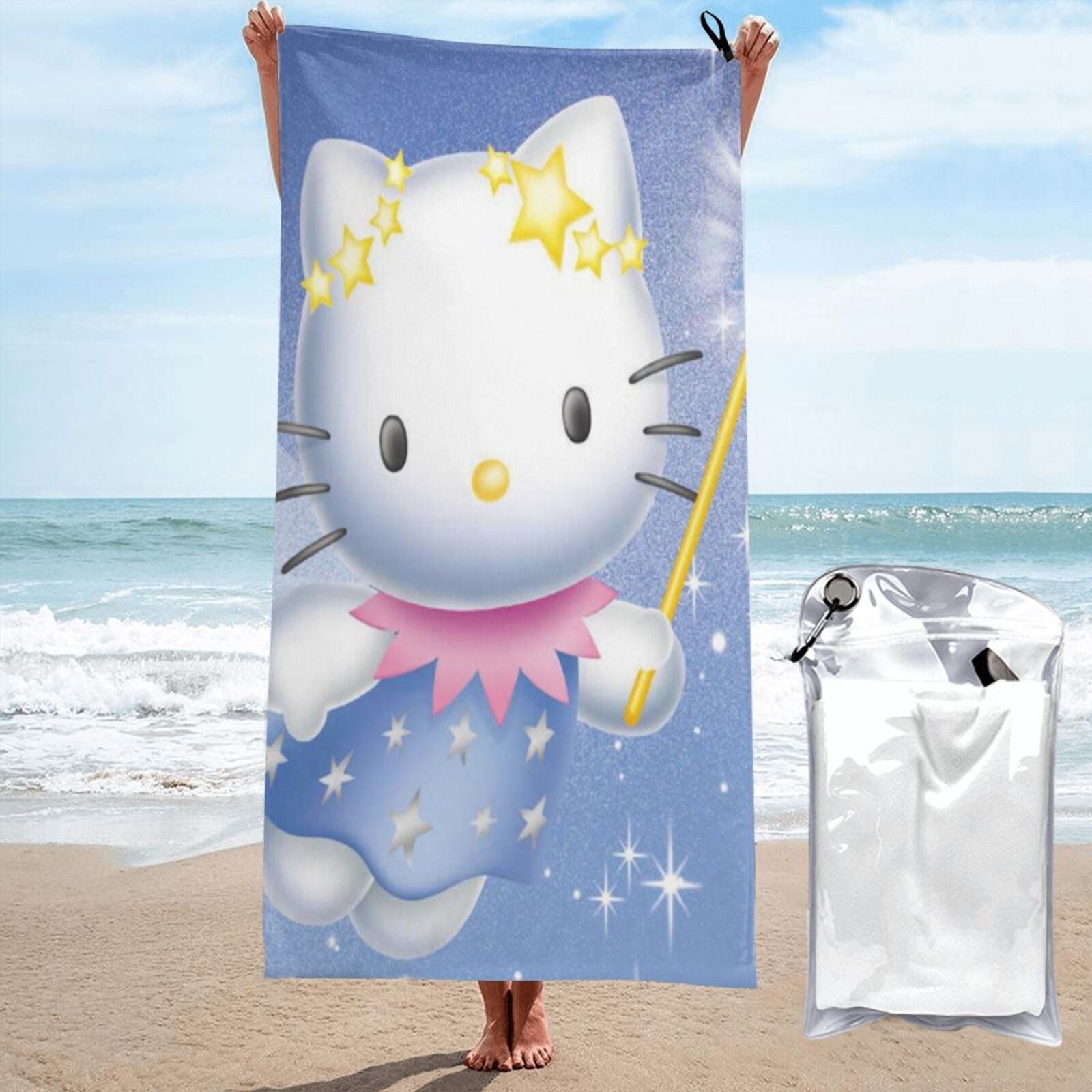 Hello Kitty Beach Towel Absorbent Large Towel 3D Cartoon Towel Fast ...
