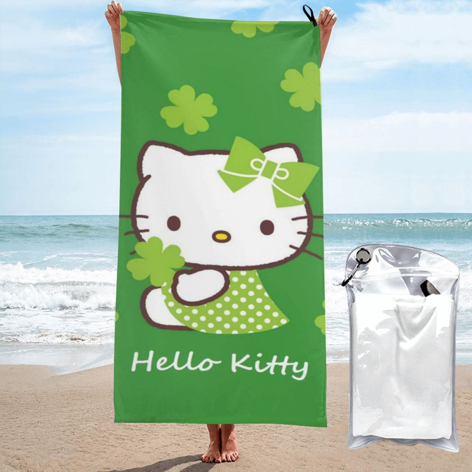 Hello Kitty Beach Towel Absorbent Large Towel 3D Cartoon Towel Fast ...
