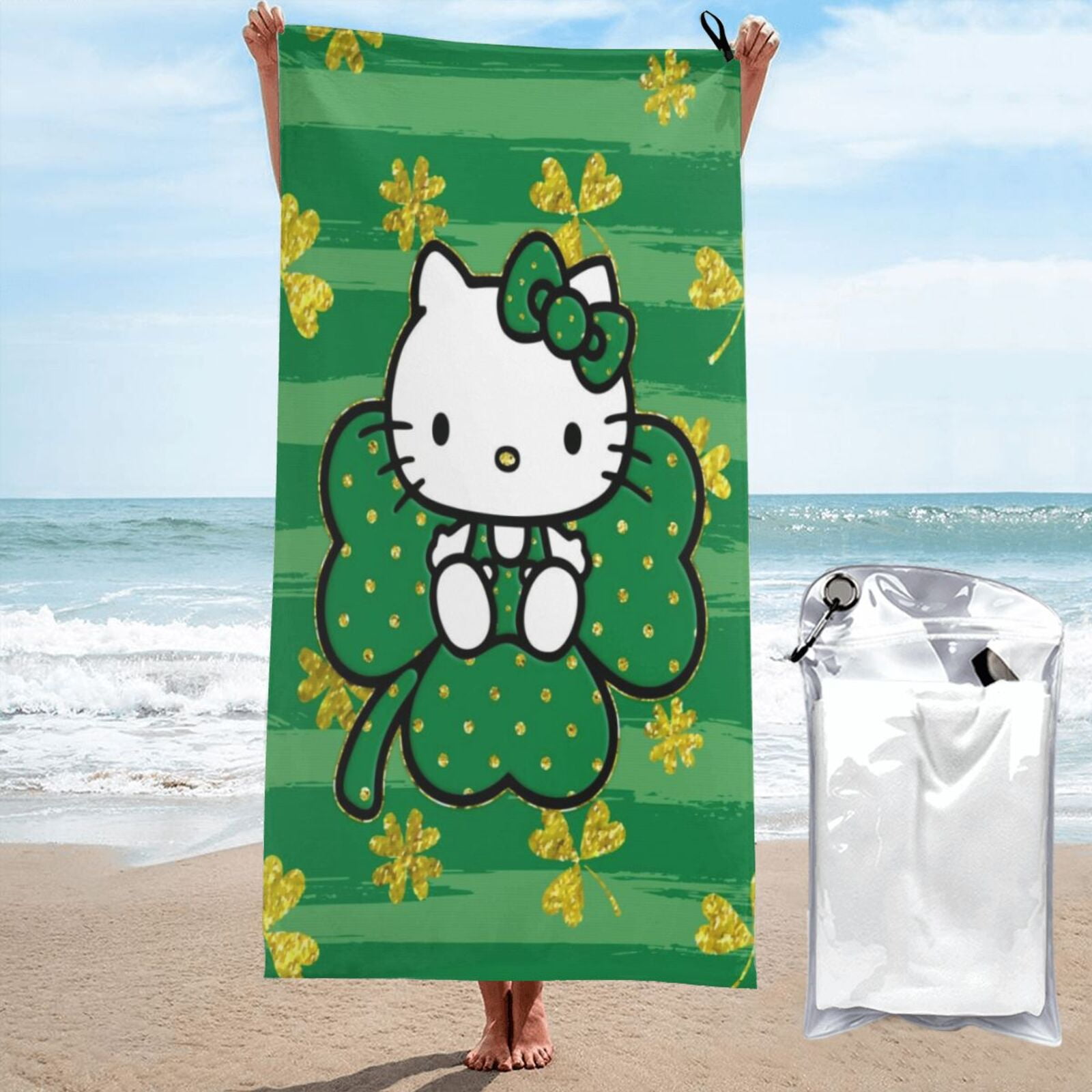 Hello Kitty Beach Towel Absorbent Large Towel 3D Cartoon Towel Fast ...