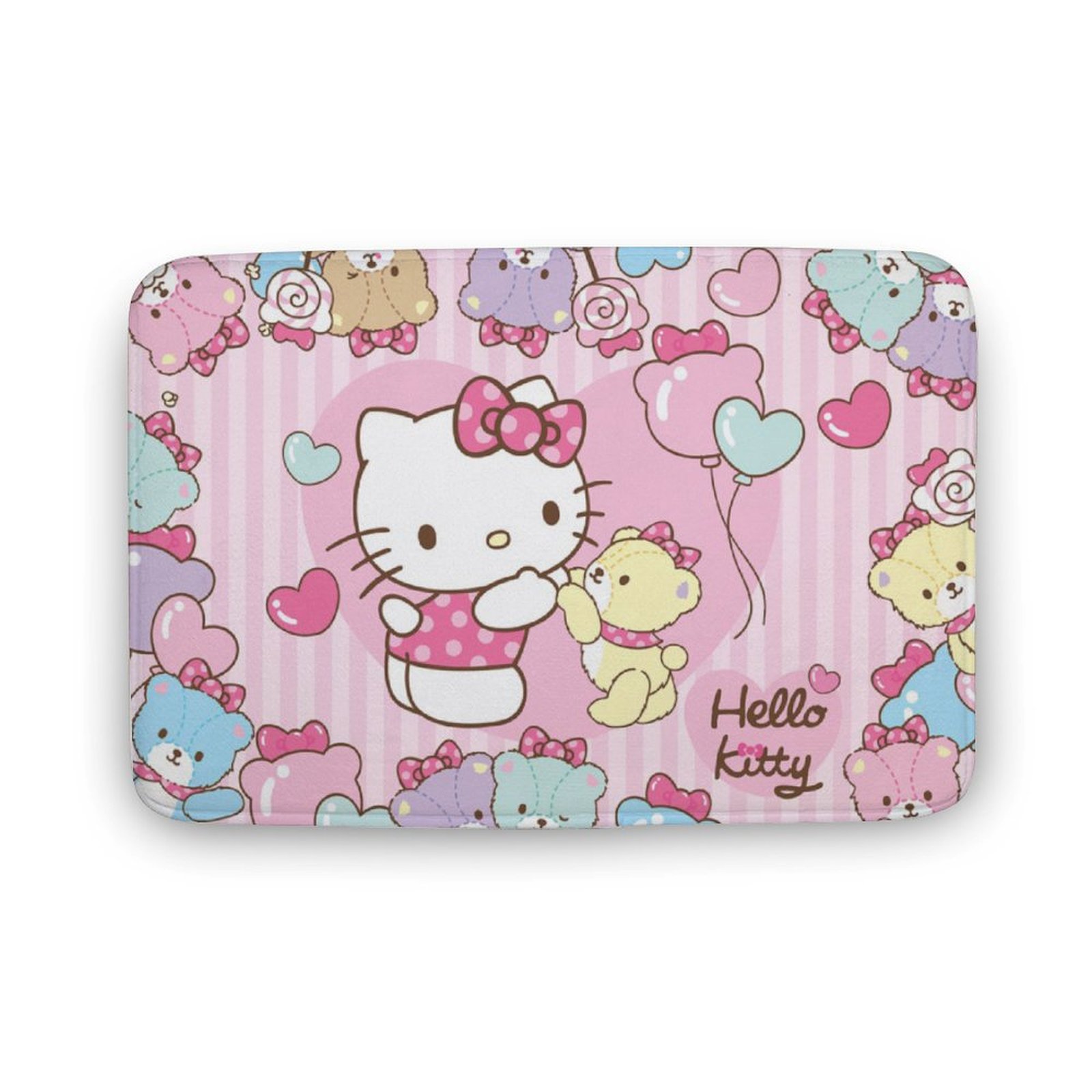 Hello Kitty Bear Balloon Heart Spring Doormat, Summer Home Decor Low ...