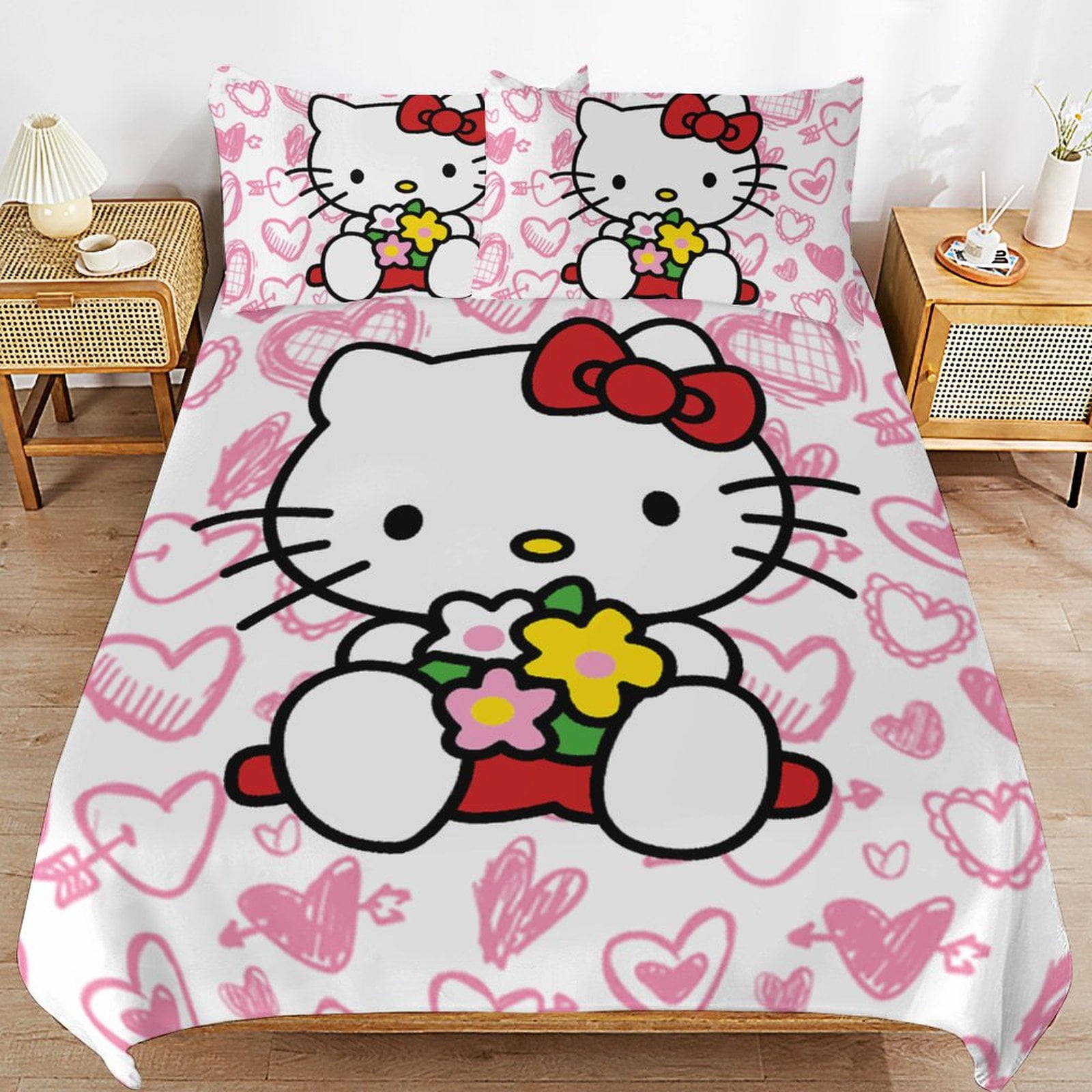 Hello Kitty Bed Duvet Cover Microfiber Bedding Sets 3D Printed ...